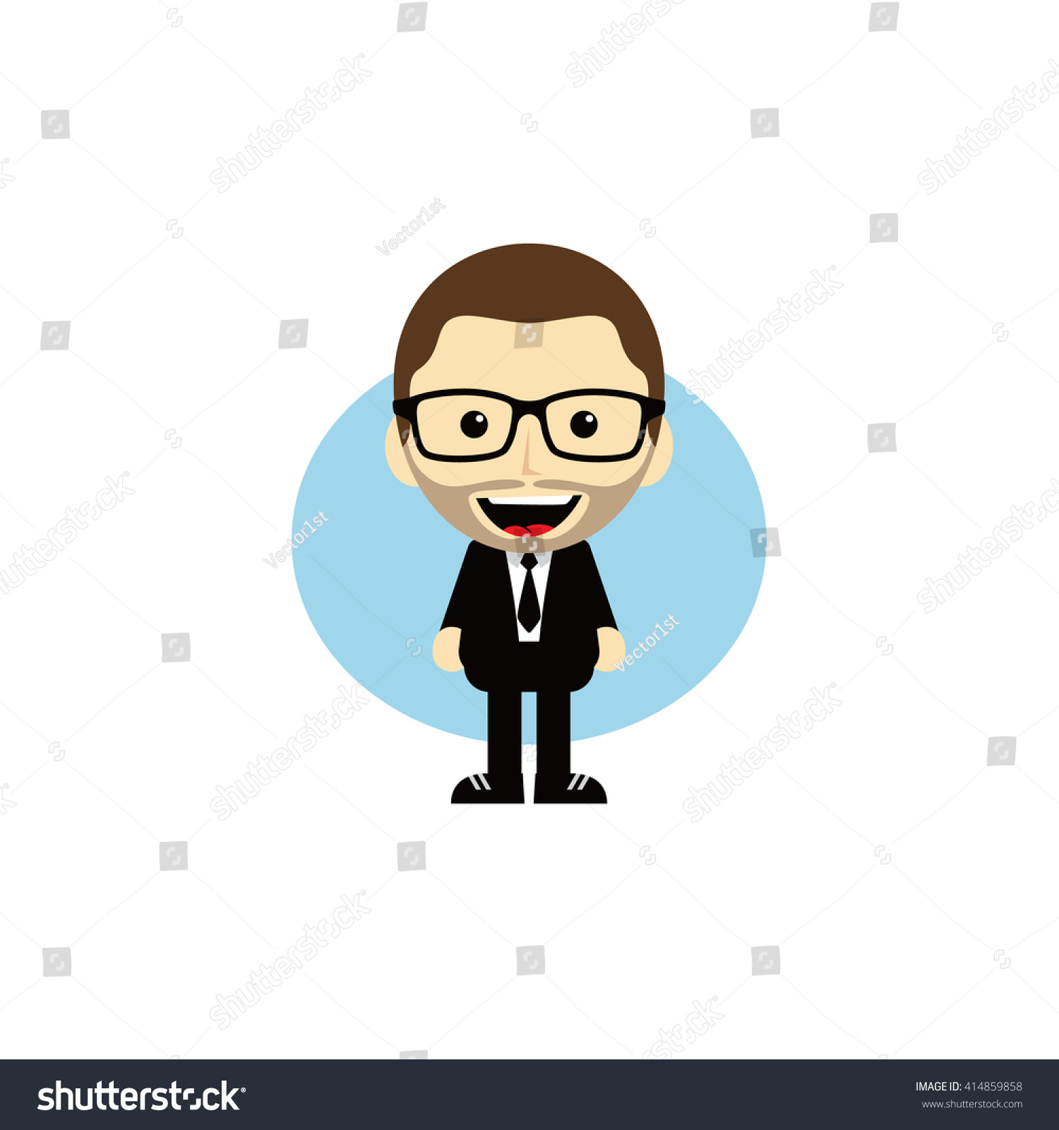 Geek Cartoon Nerd Guy Character Stock Vector (Royalty Free) 414859858 ...