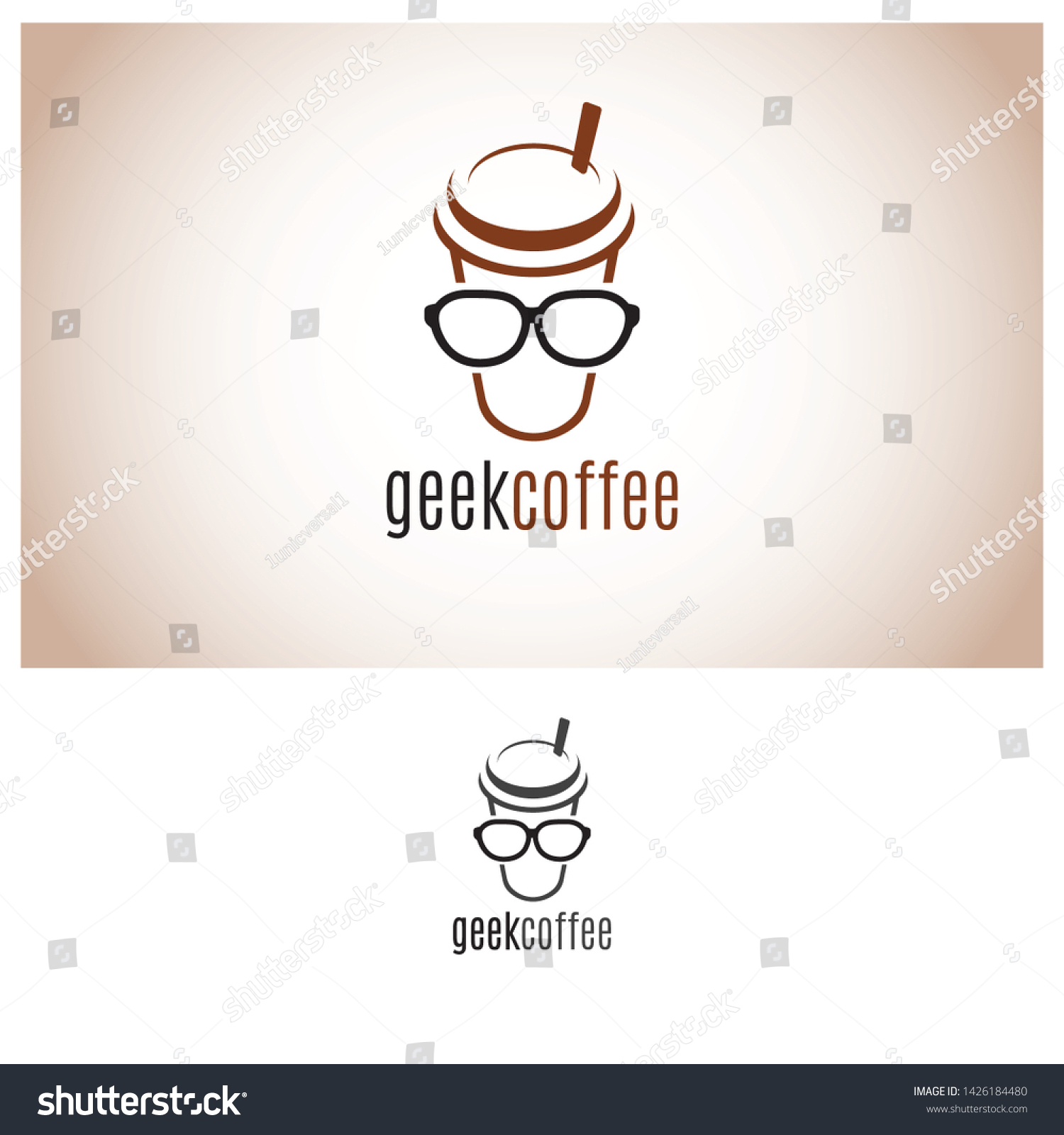 Geek Coffee Logo Template Design Vector Stock Vector (Royalty Free ...