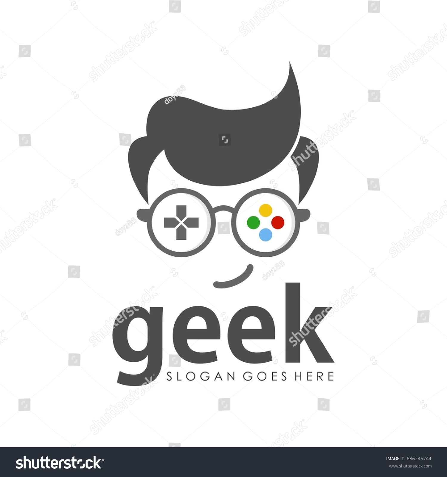 Geek Logo Design Template Stock Vector (Royalty Free) 686245744 ...