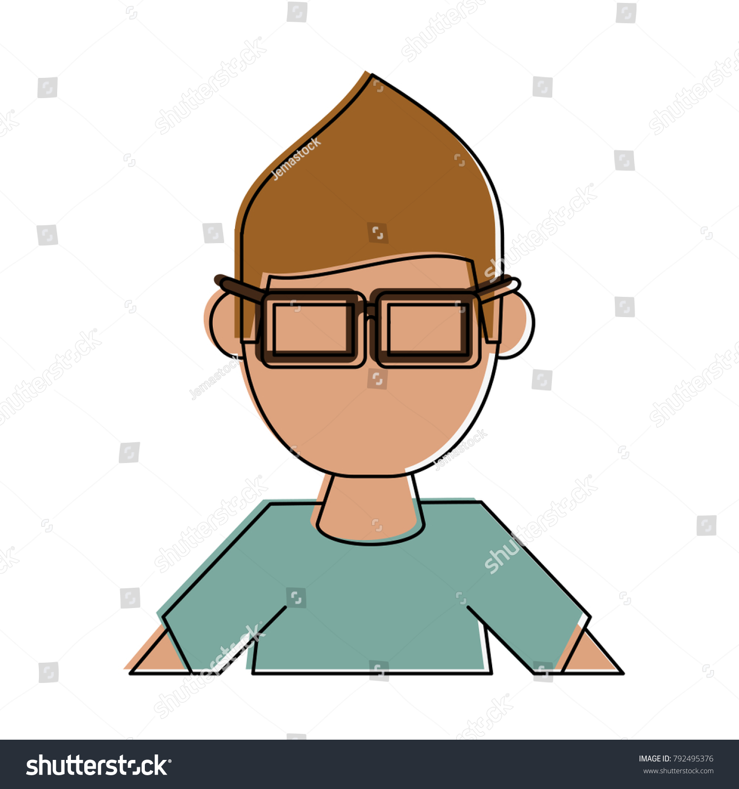 Geek Man Cartoon Stock Vector (Royalty Free) 792495376 | Shutterstock