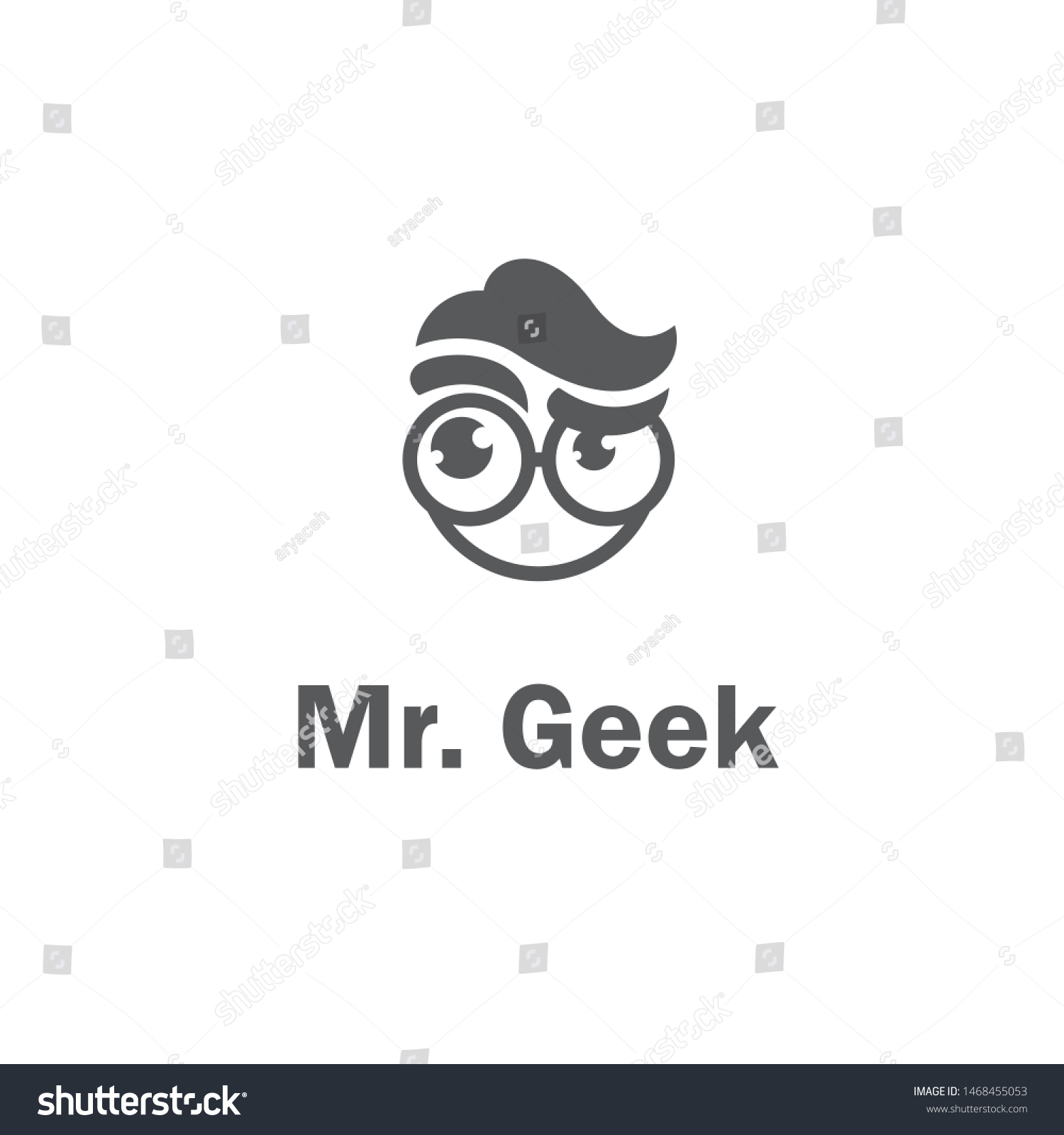 Geek Man Logo Design Vector Stock Vector (Royalty Free) 1468455053