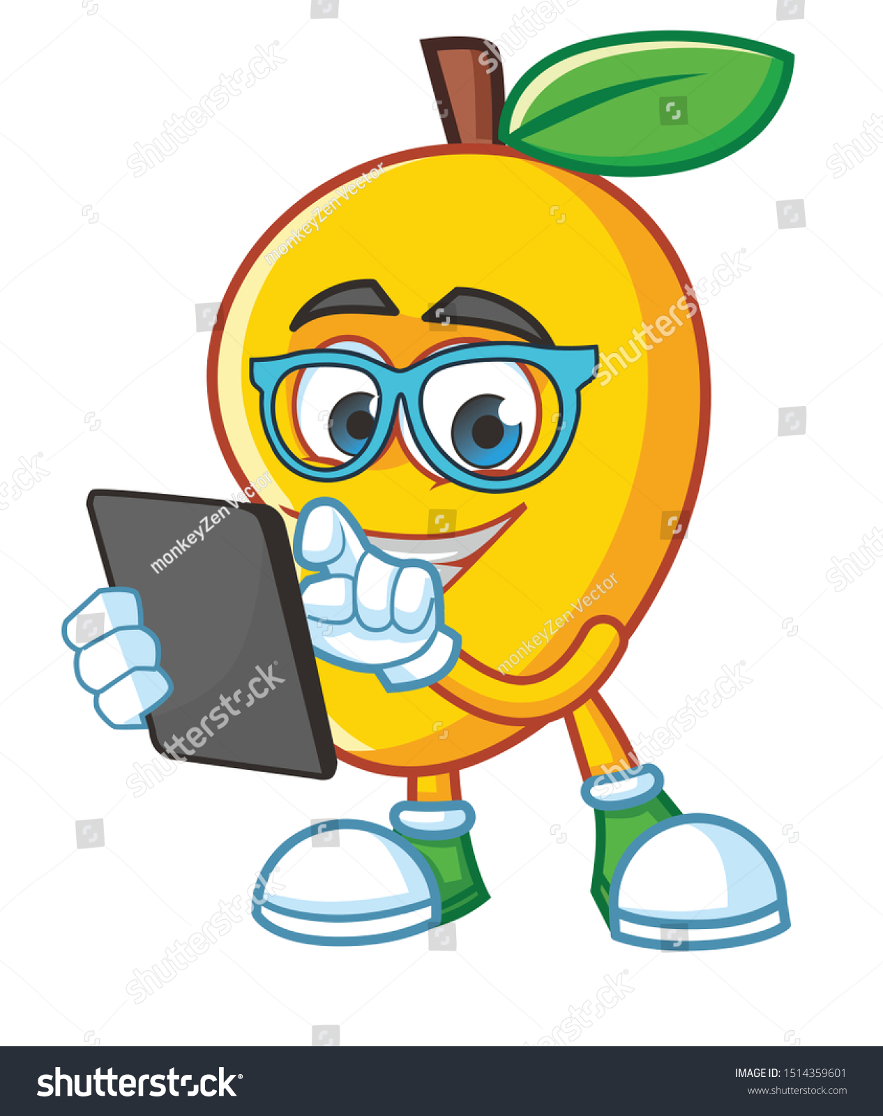 Geek Mango Mascot Character Vector Design Stock Vector (Royalty Free ...