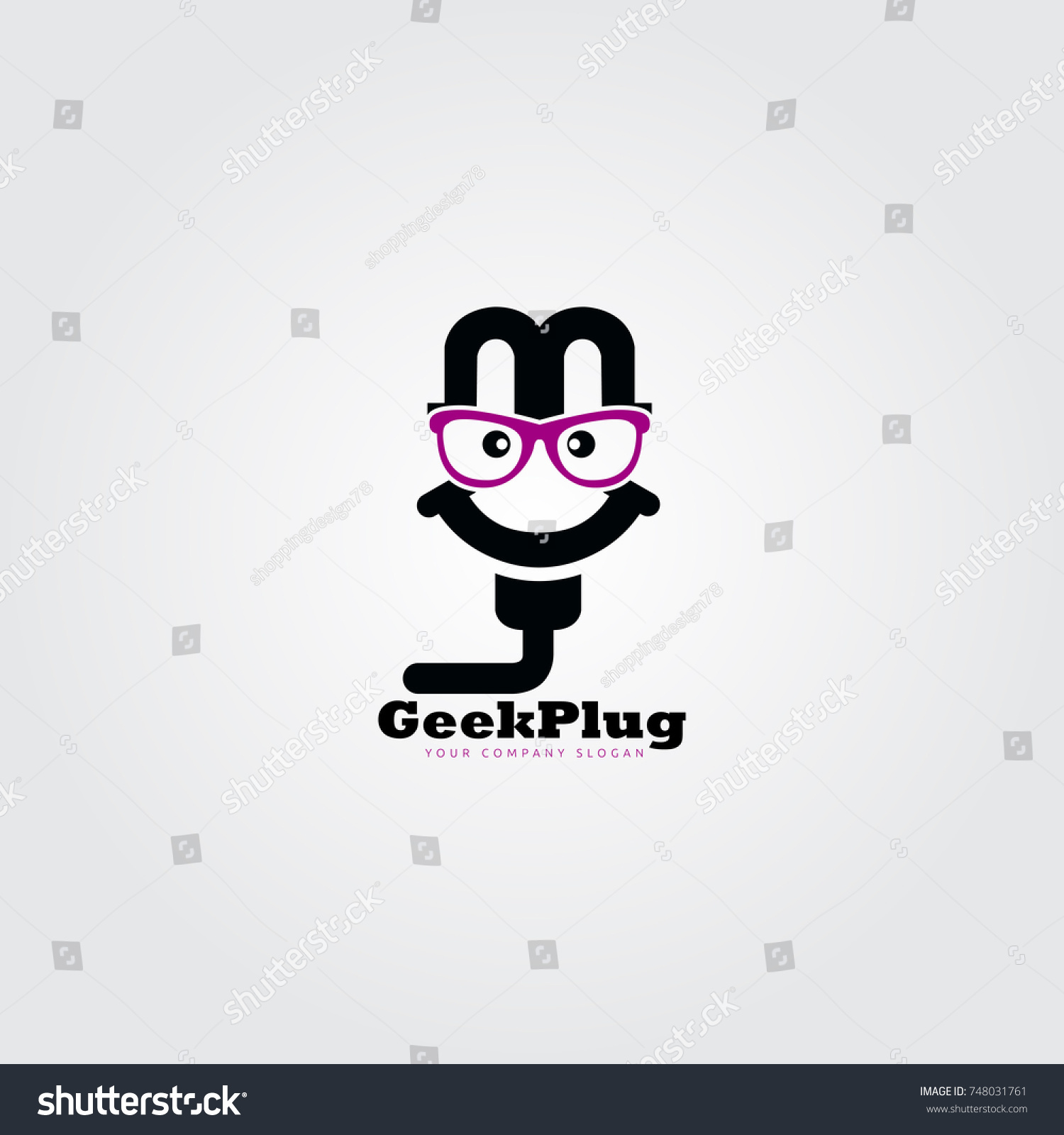 Geek Plug Logo Stock Vector (Royalty Free) 748031761