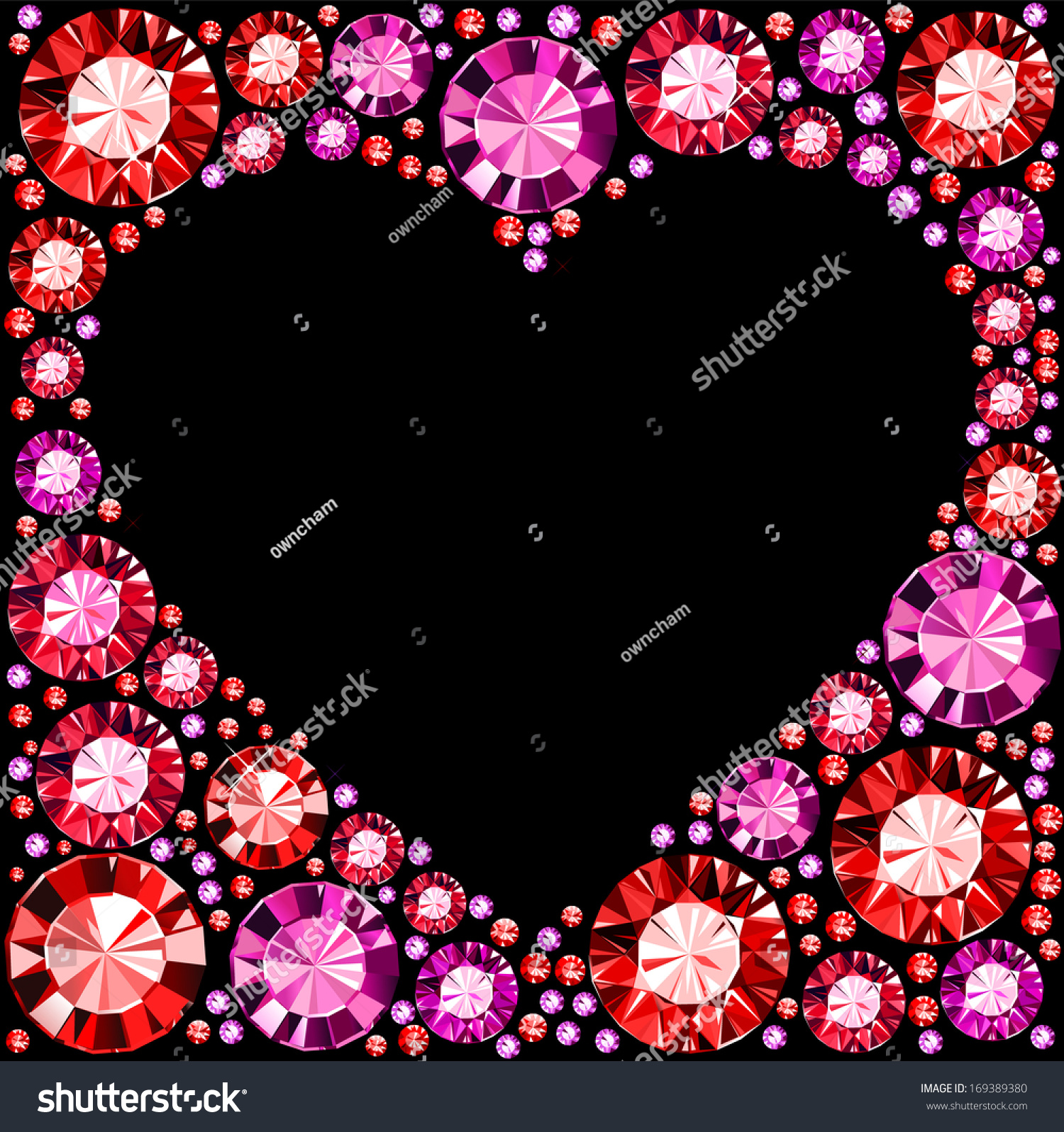 Gem Heart Frame Stock Vector (Royalty Free) 169389380 | Shutterstock