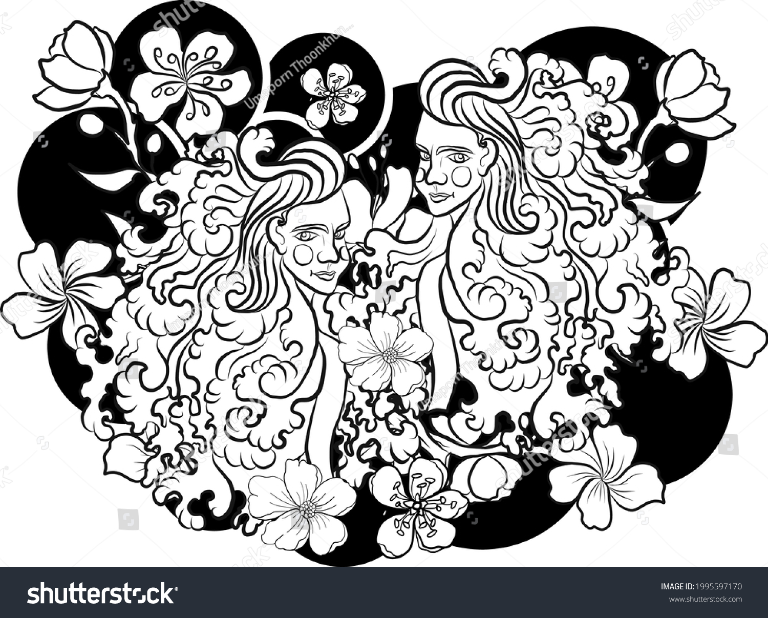 Gemini Astrology Designhoroscope Circle Signs Zodiac Stock Vector