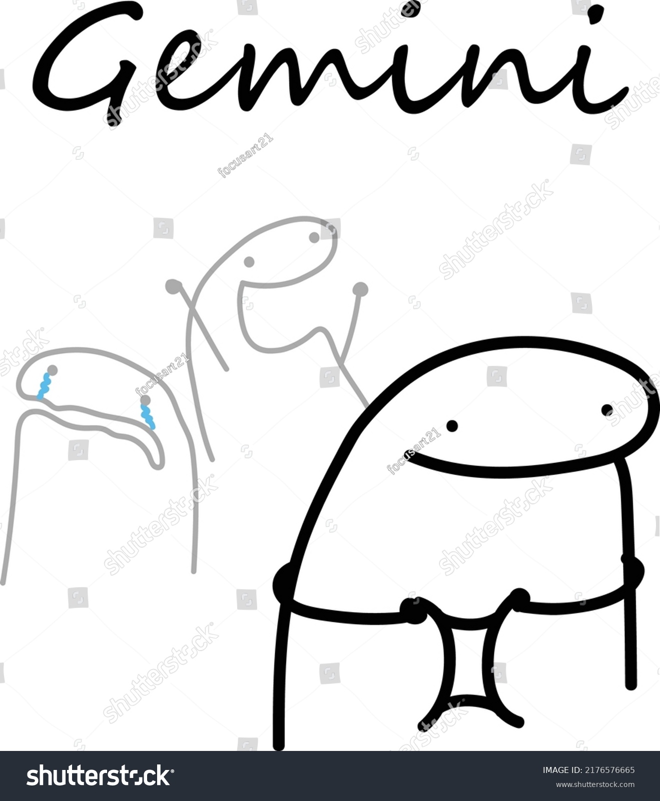 Gemini Sign Flork Meme Ilustration Vector Stock Vector (Royalty Free ...