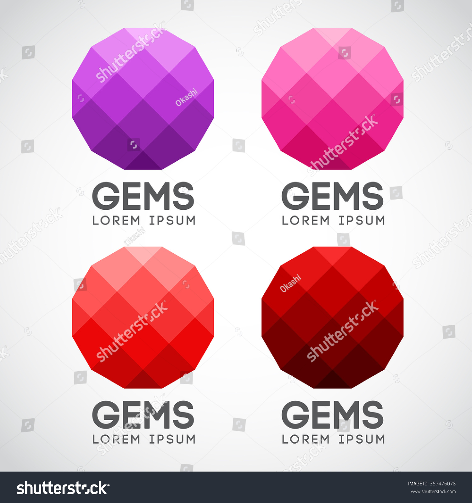 Gems Logo Design Vector Illustration Stock Vector (Royalty Free) 357476078