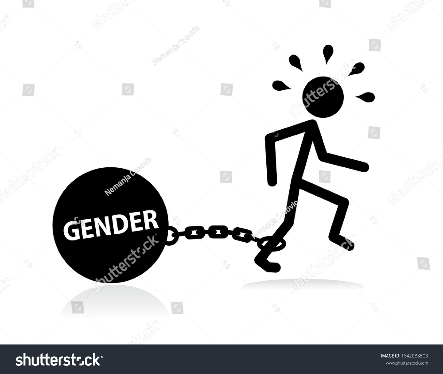 Gender Burden Black White Vector Background Stock Vector (Royalty Free ...