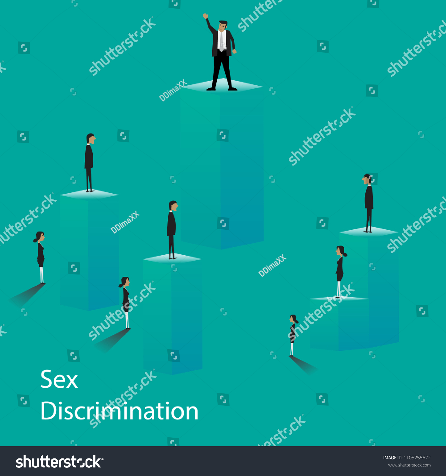 Gender Discrimination Concept Female Discrimination Work Stock Vector