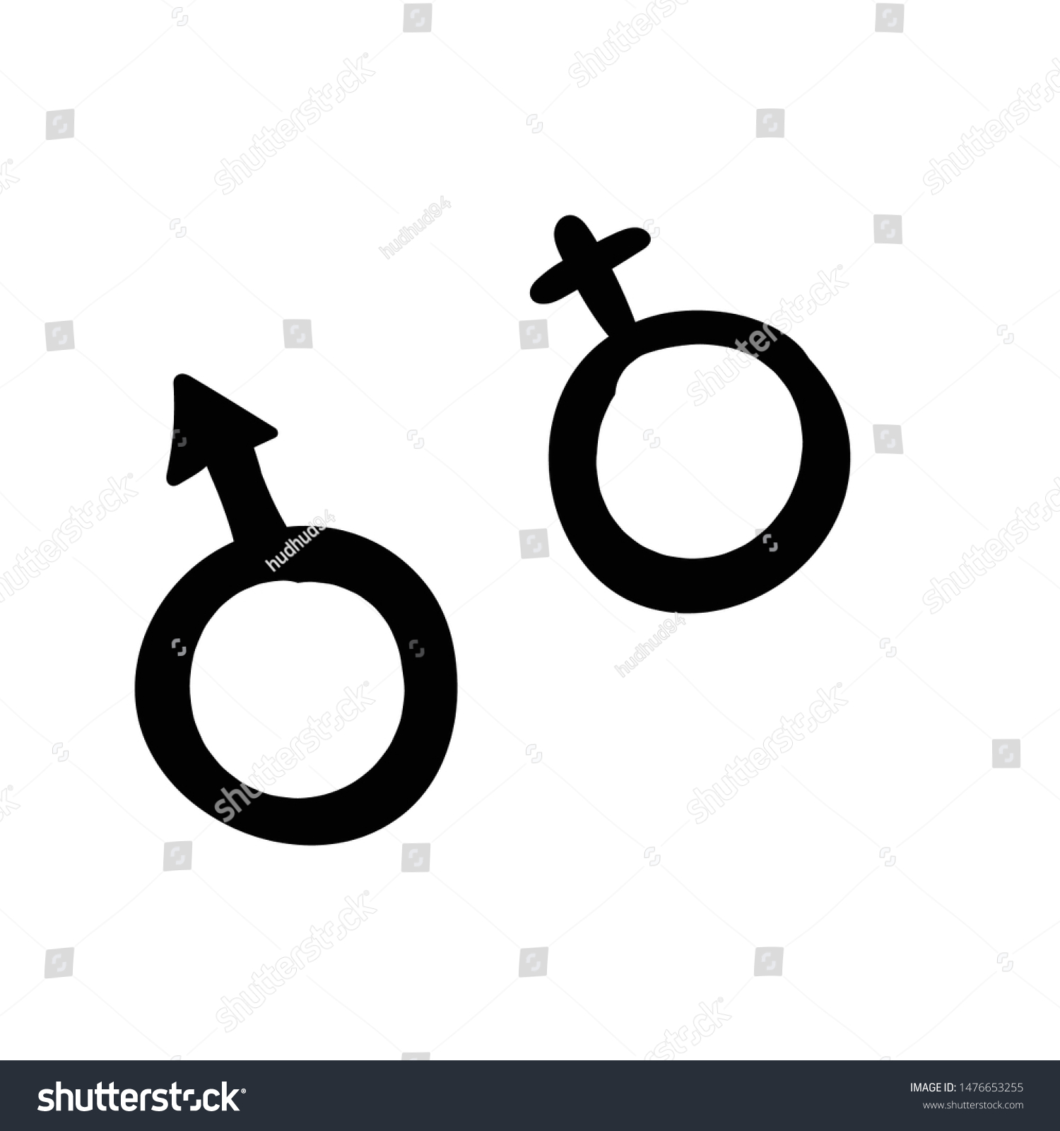Gender Icon Doodle Hand Draw Vector Stock Vector (Royalty Free ...