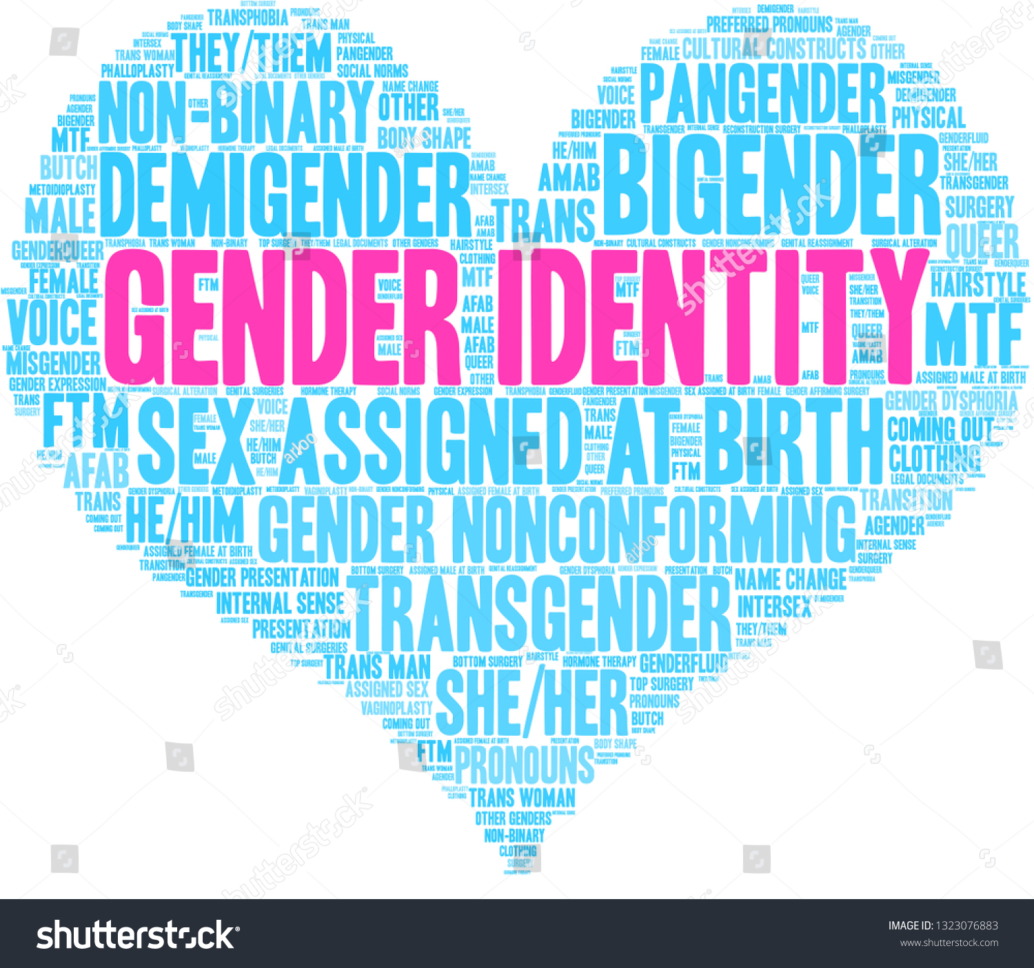 Gender Identity Word Cloud On White Stock Vector Royalty Free