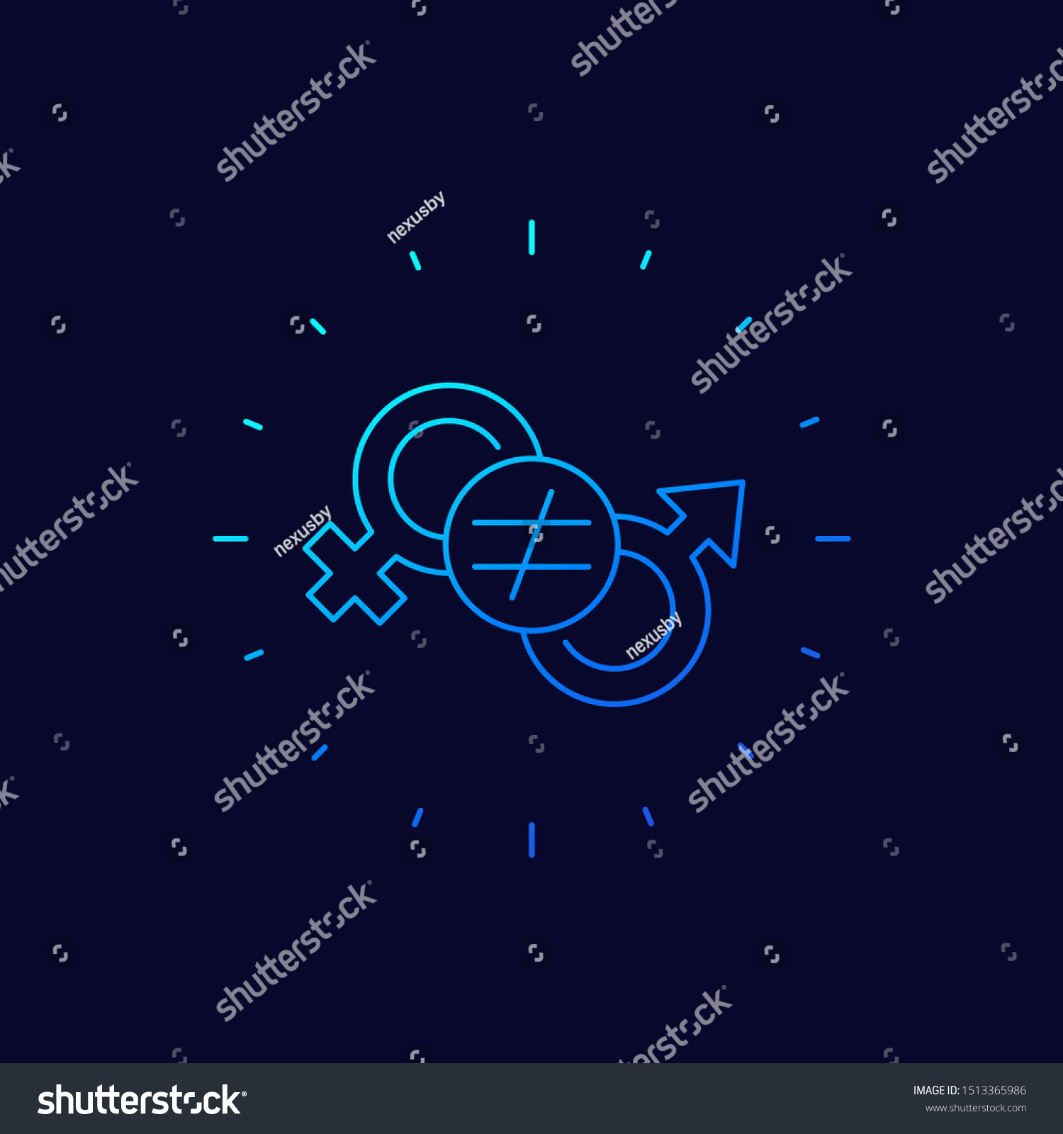 Gender Inequality Line Icon Vector Stock Vector (Royalty Free) 1513365986