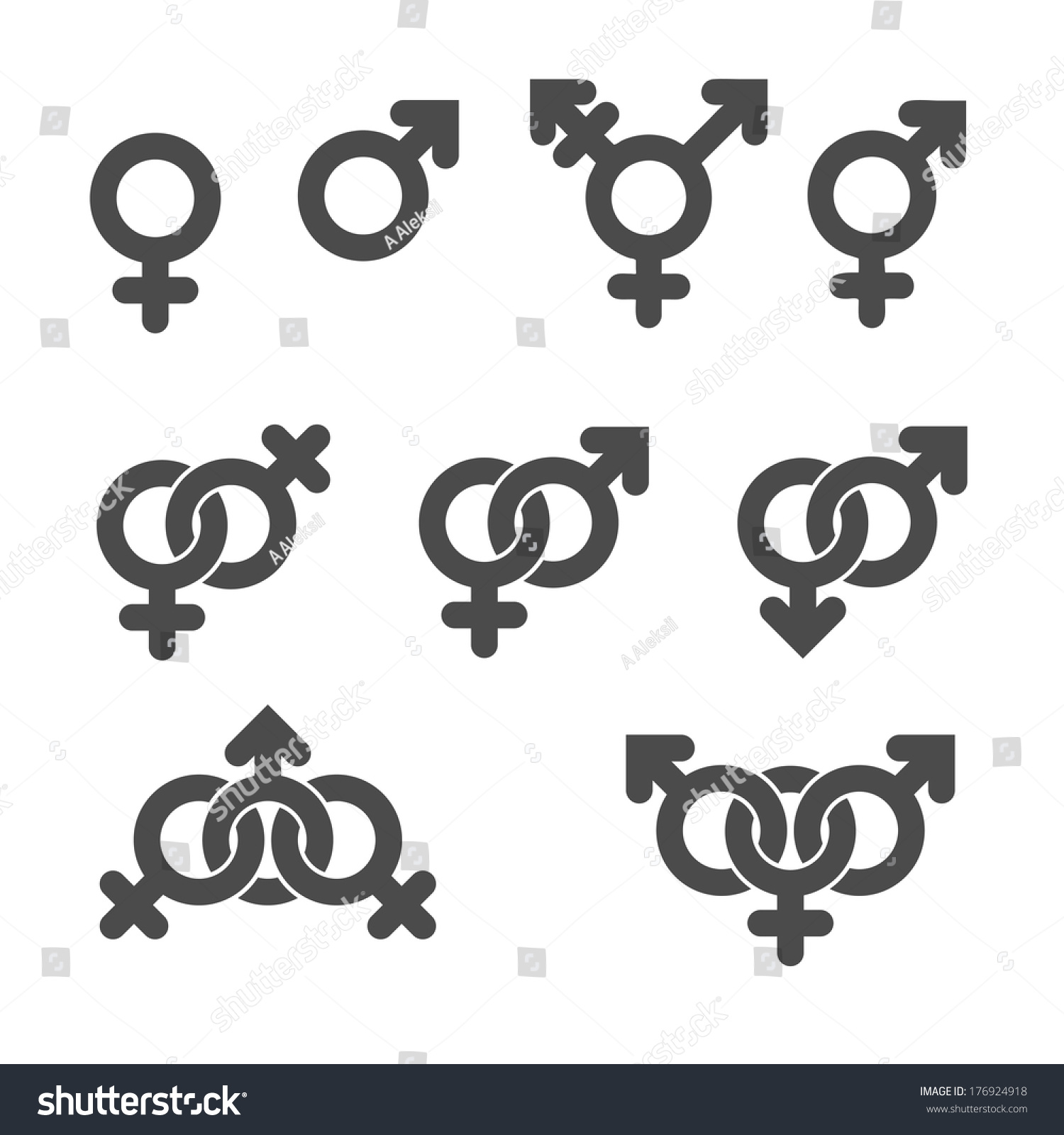 Gender Symbol Icons Graphic Vector Elements Stock Vector 176924918 ...