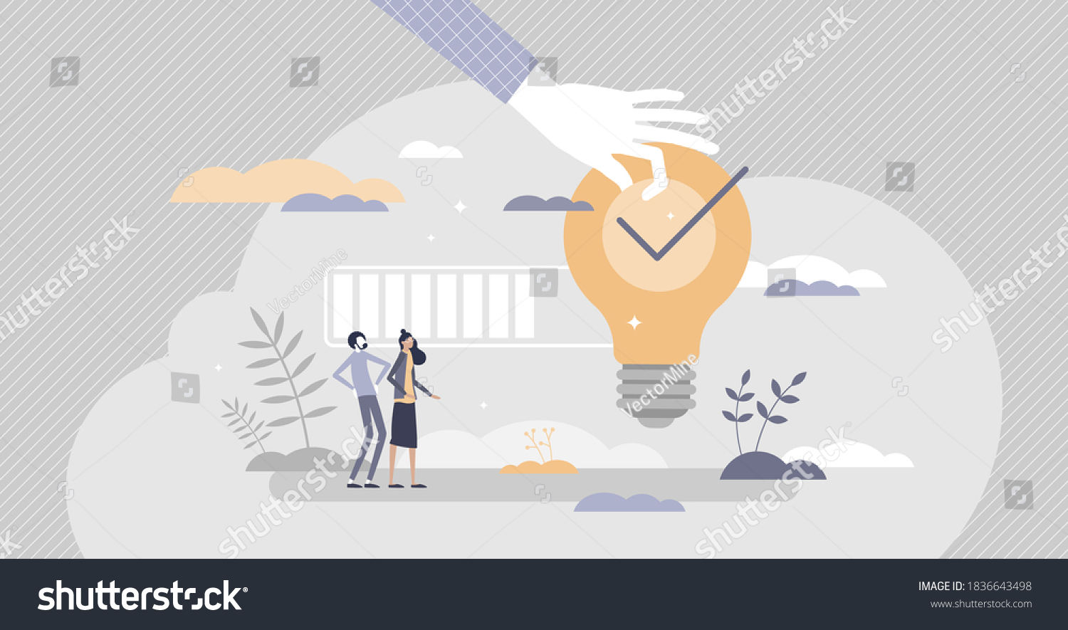 Generating Ideas Innovative Creative Thinking Tiny Stock Vector ...