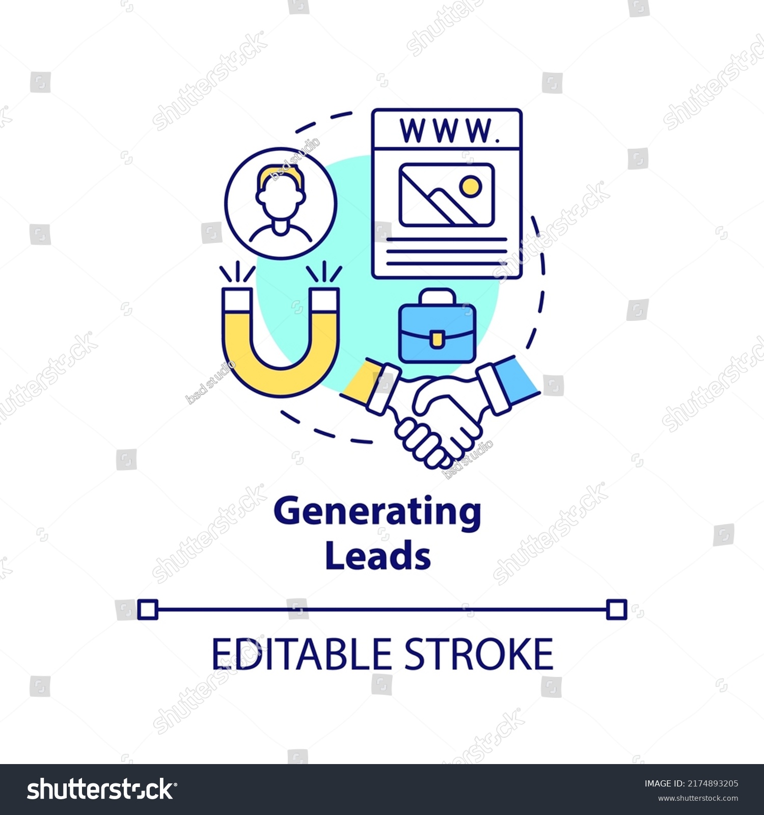 Generating Leads Concept Icon Websites Classification Stock Vector ...