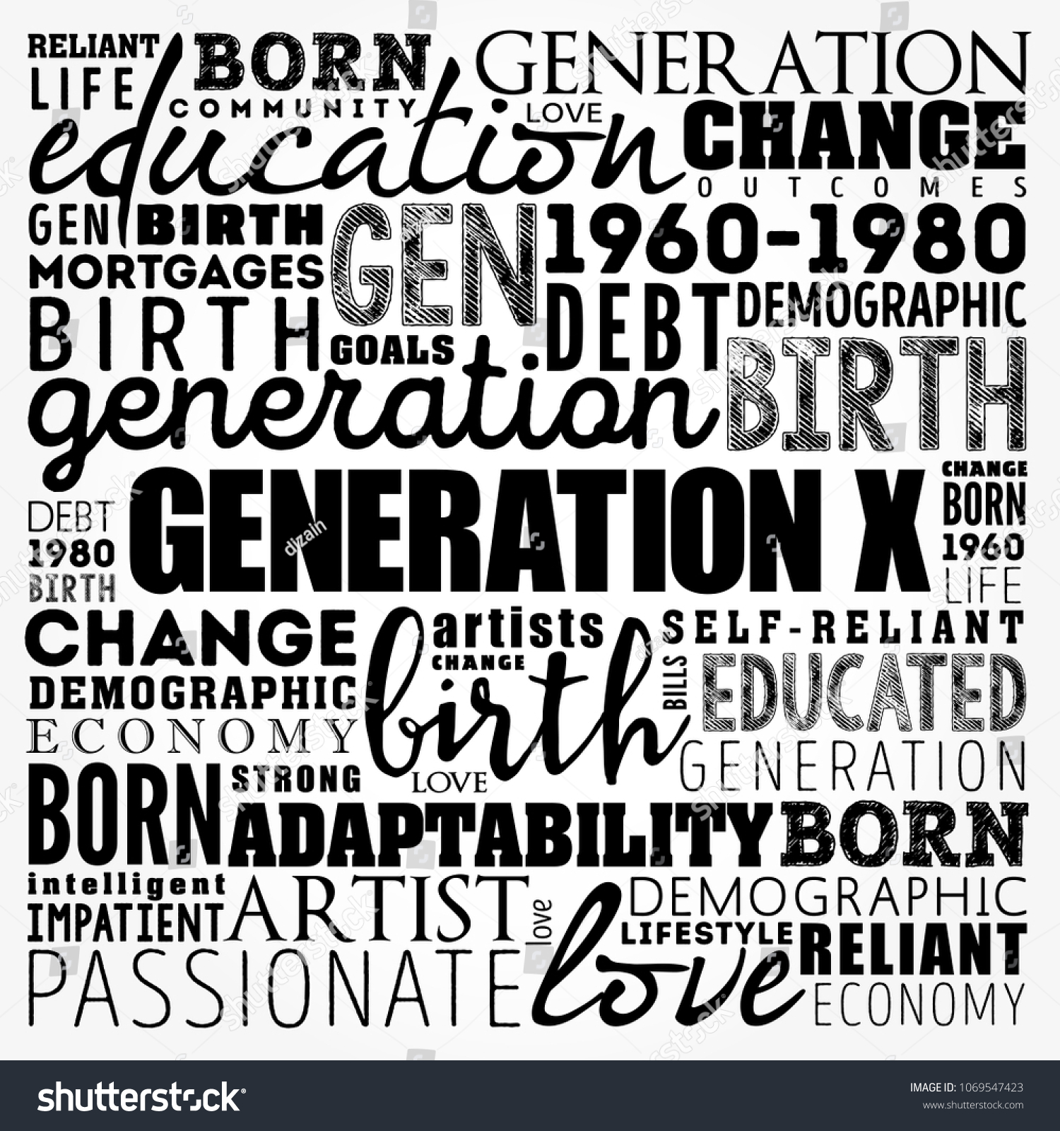 Generation X Word Cloud Concept Collage Stock Vector (Royalty Free ...