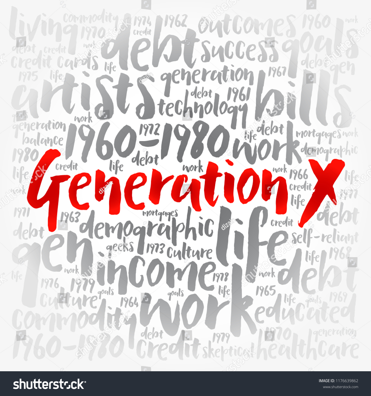 Generation X Word Cloud Concept Collage Stock Vector (Royalty Free ...