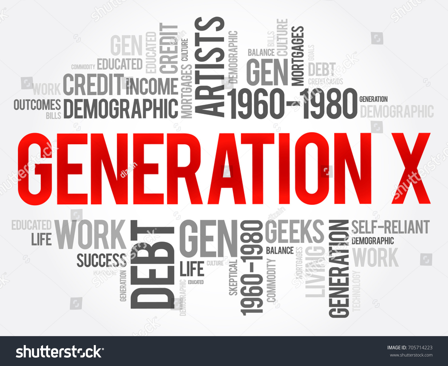 Generation X Word Cloud Concept Collage 库存矢量图（免版税）705714223 | Shutterstock