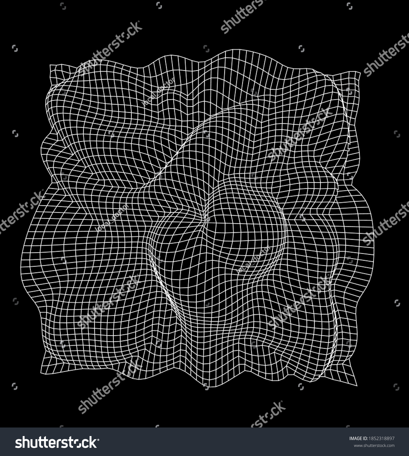 Generative Computer Art Complex Information Visualization Stock Vector