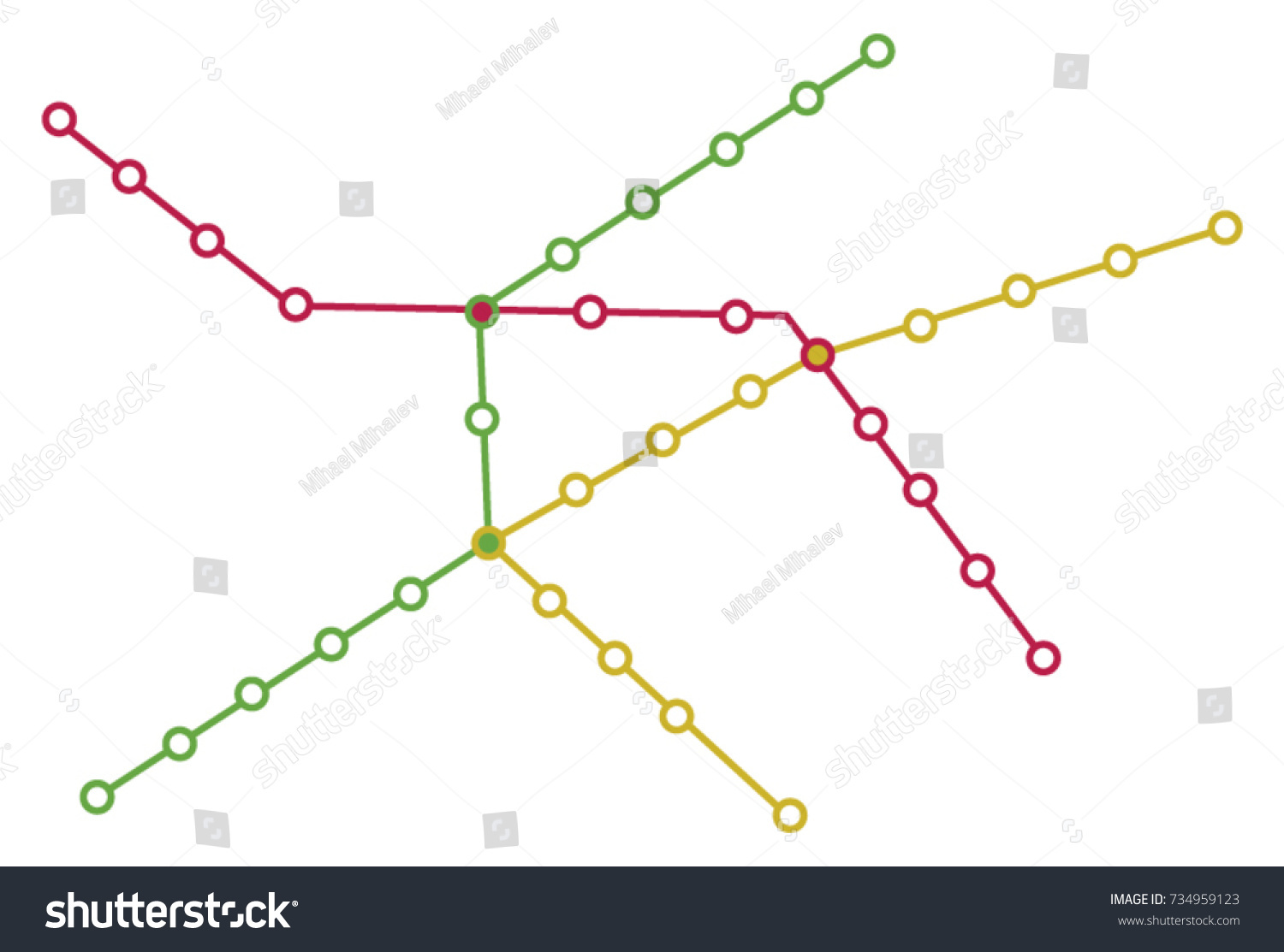Generic Metro Subway Map Stock Vector (Royalty Free) 734959123 ...