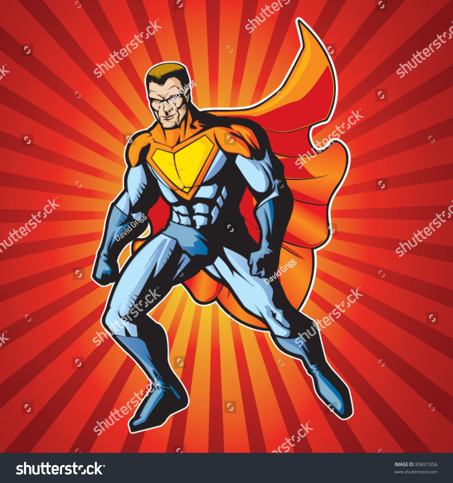 Generic Superhero Figure Getting Ready Action Stock Vector (Royalty ...