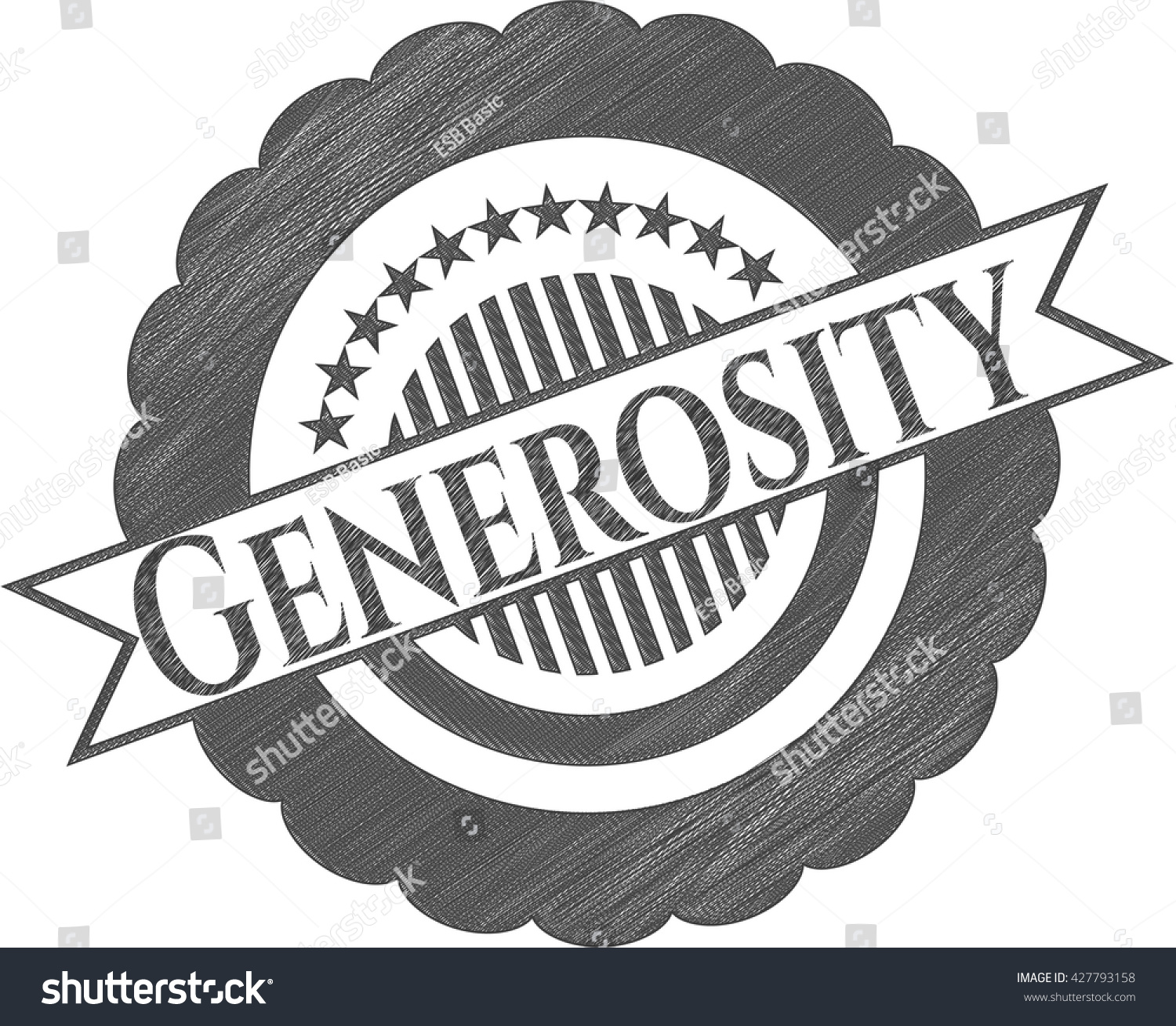 Generosity Emblem Draw Pencil Effect Stock Vector (Royalty Free ...