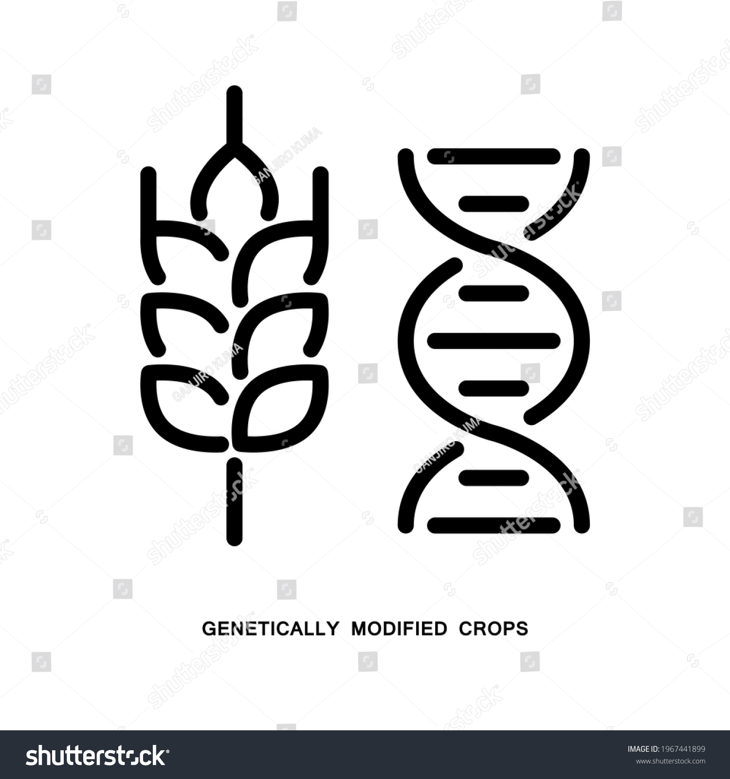 Genetically Modified Crops Line Vector Isolated Stock Vector (Royalty ...