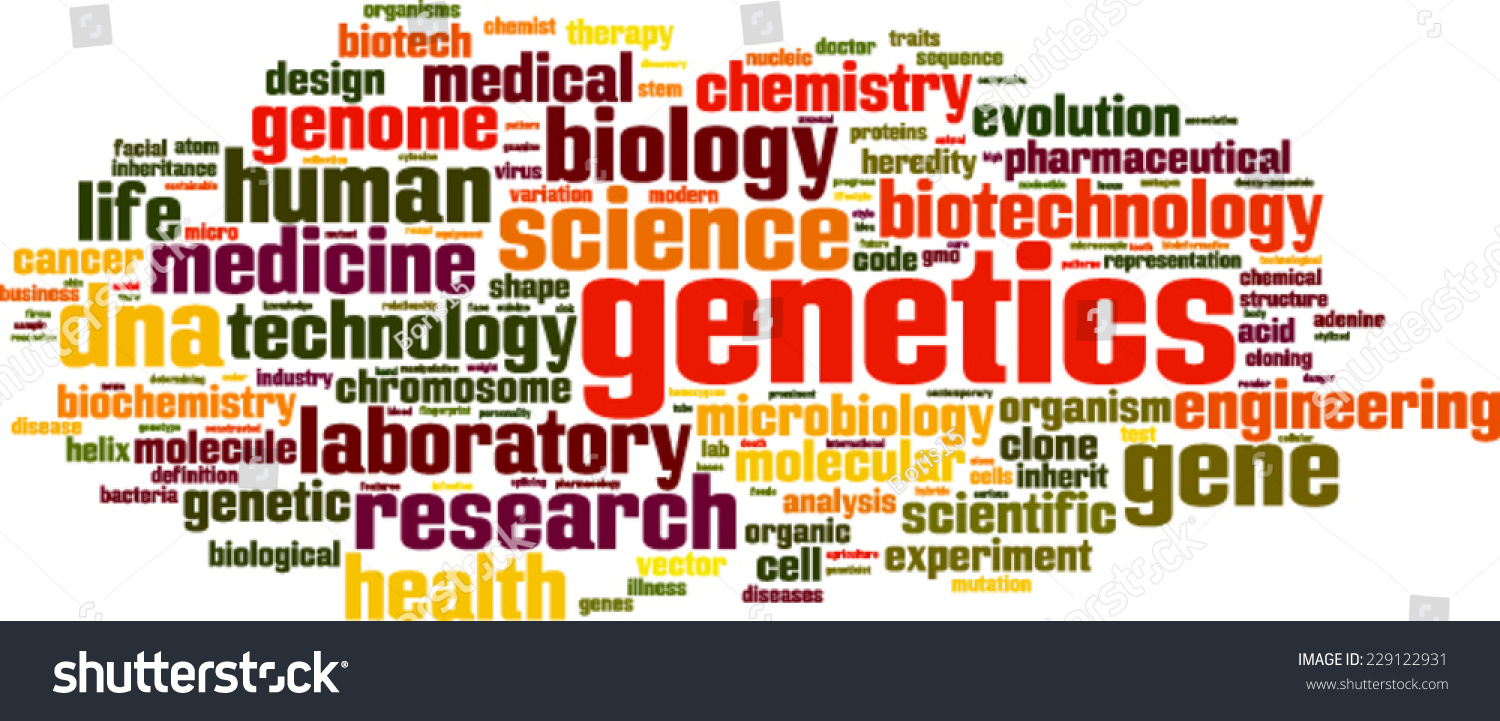 Genetics Word Cloud Concept Vector Illustration: стоковая векторная ...