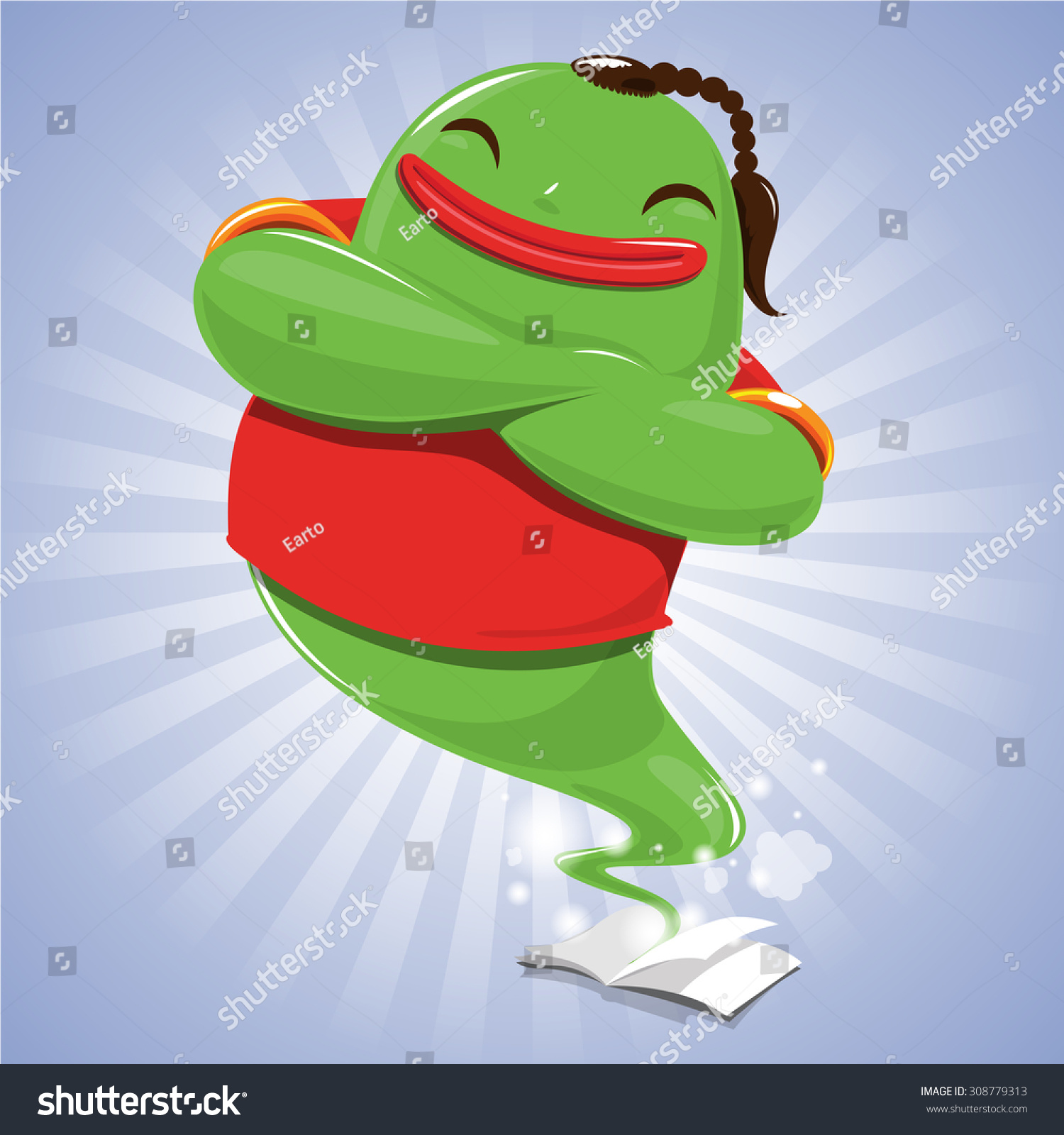 Genie Magic Book Vector Illustration: vector de stock (libre de ...