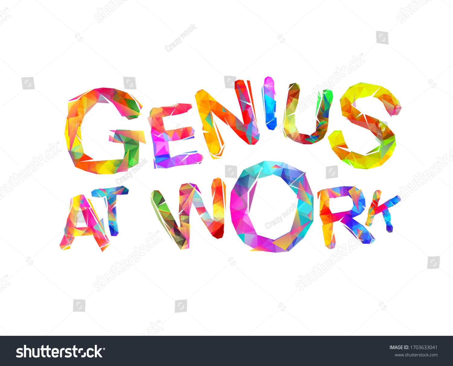 Genius Work Vector Triangular Colorful Letters Stock Vector (Royalty ...