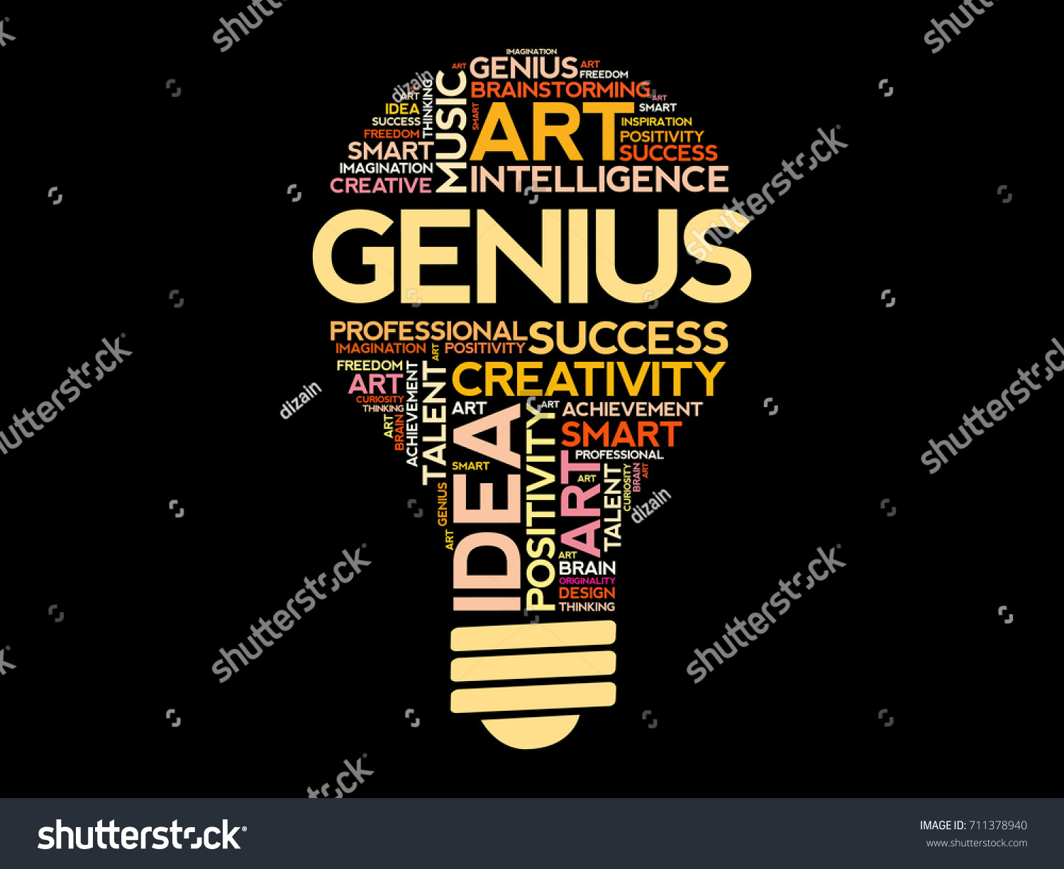 Genius Bulb Word Cloud Concept Stock Vector (Royalty Free) 711378940