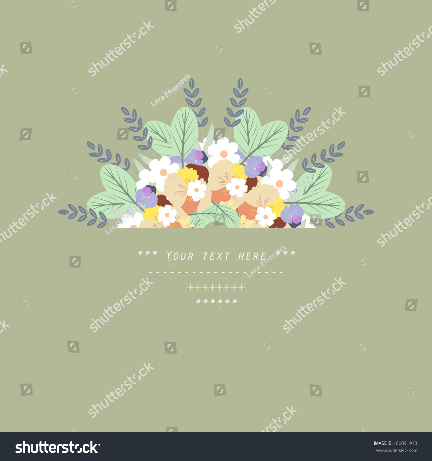 Gentle Decor Flowers Stock Vector (Royalty Free) 180091910 | Shutterstock