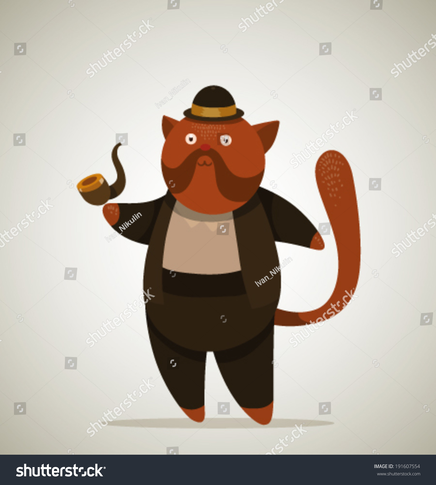 Gentleman Cat Vector Stock Vector (Royalty Free) 191607554 | Shutterstock