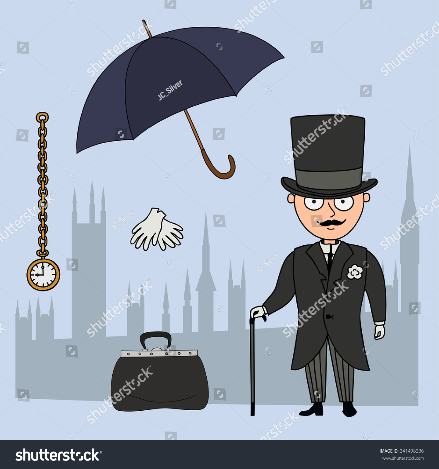 Gentleman Cartoon Objects That Symbols London Stock Vector (Royalty ... Gentleman Cartoon Objects That Symbols London Stock Vector (Royalty ...
