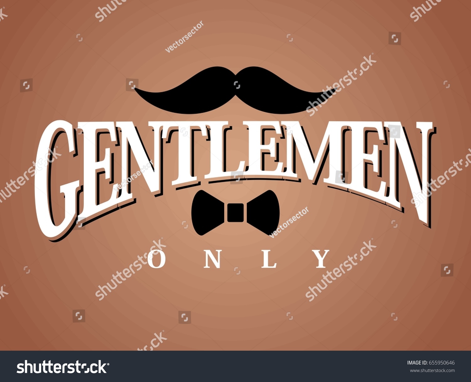 Gentlemen Only Lettering Vector Logo Stock Vector (Royalty Free) 655950646