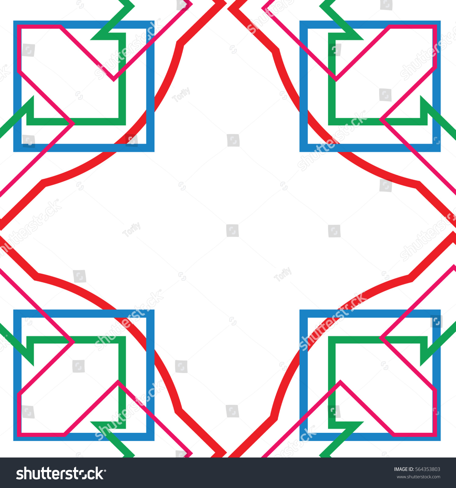 Geo Frame Tri Colour Stock Vector (Royalty Free) 564353803 | Shutterstock