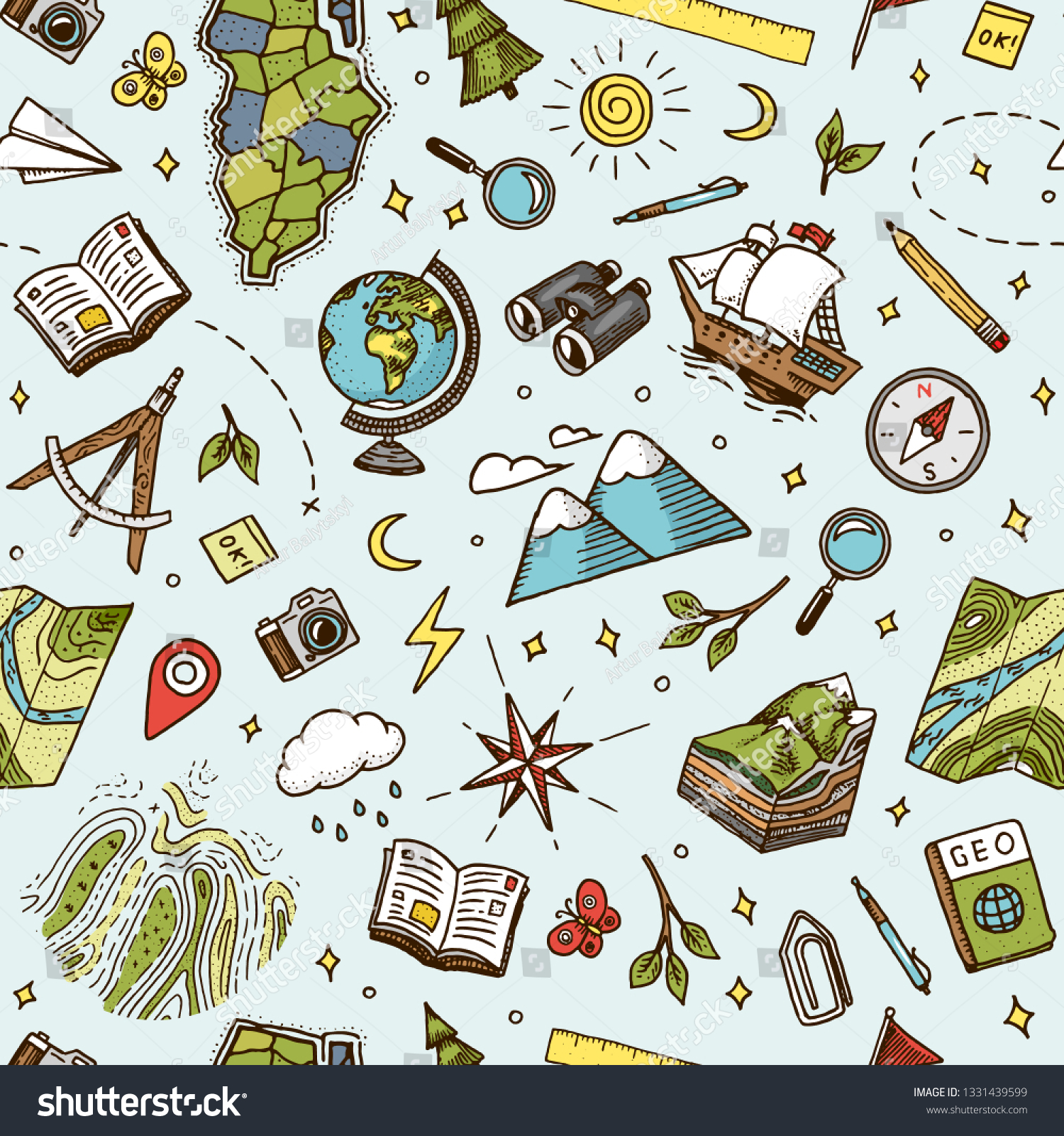 Geography Symbols Seamless Pattern Equipments Web Stock Vector (Royalty ... Geography Symbols Seamless Pattern Equipments Web Stock Vector (Royalty ...