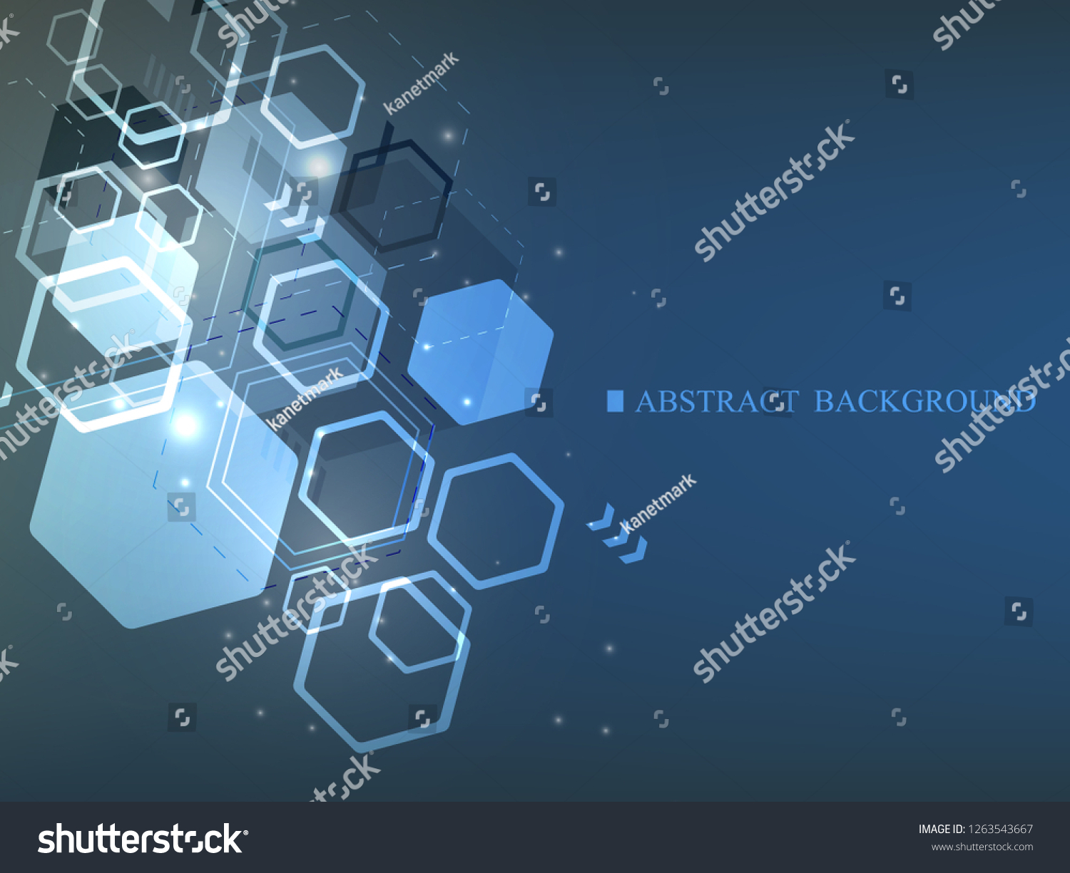 Geometric Abstract Hexagon Vectorabstract Vector Blue: стоковая ...