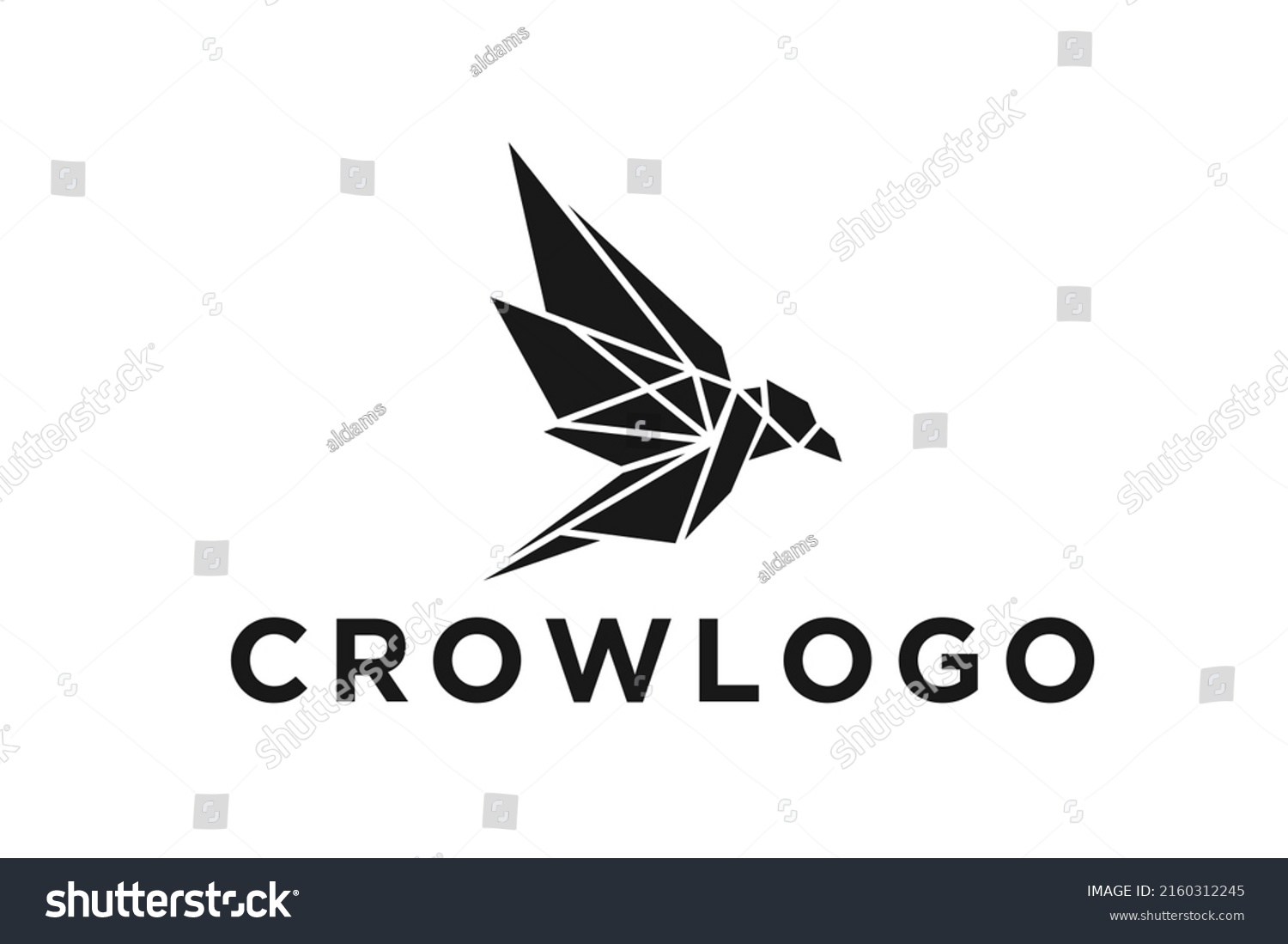 Geometric Modern Crow Logo Vector Stock Vector (Royalty Free ...