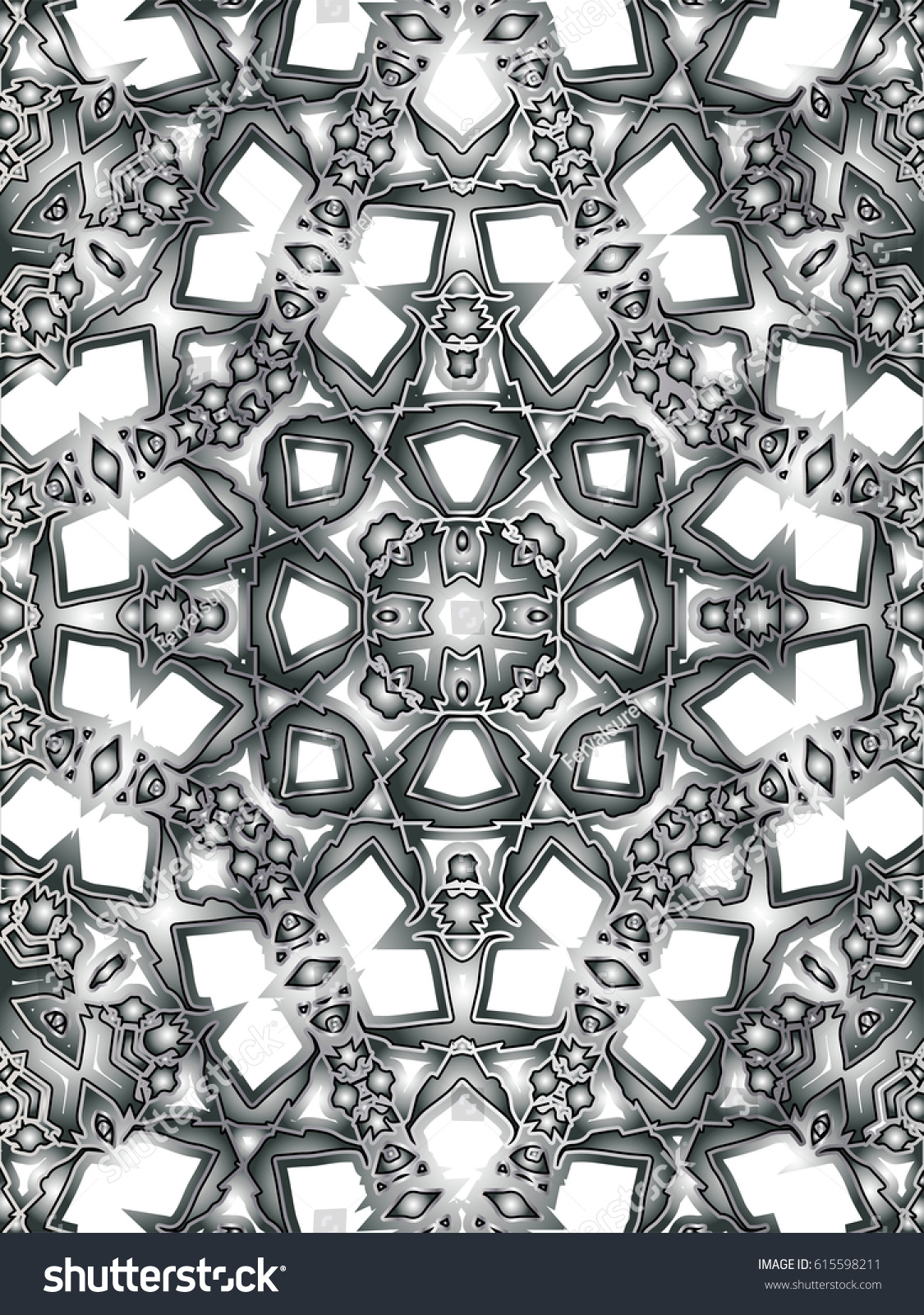 Geometric Symmetrical Pattern White Texture Stock Vector (Royalty Free ...