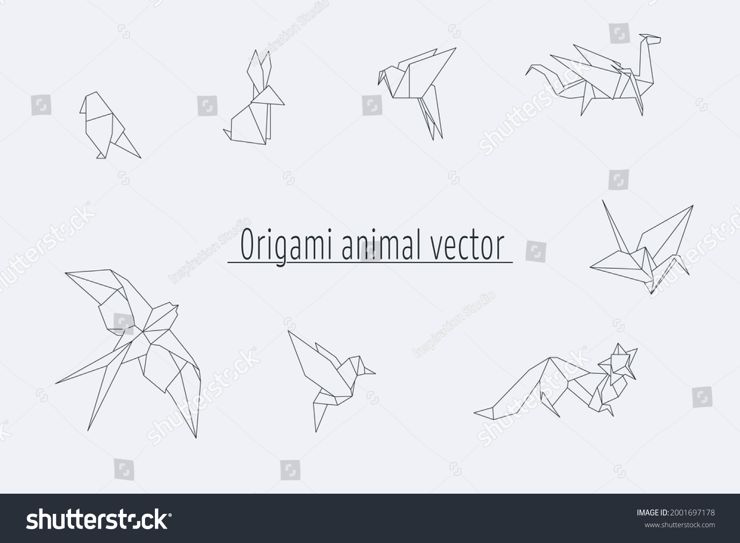 Geometric Animals Vector Graphics Origami Stock Vector (Royalty Free ...