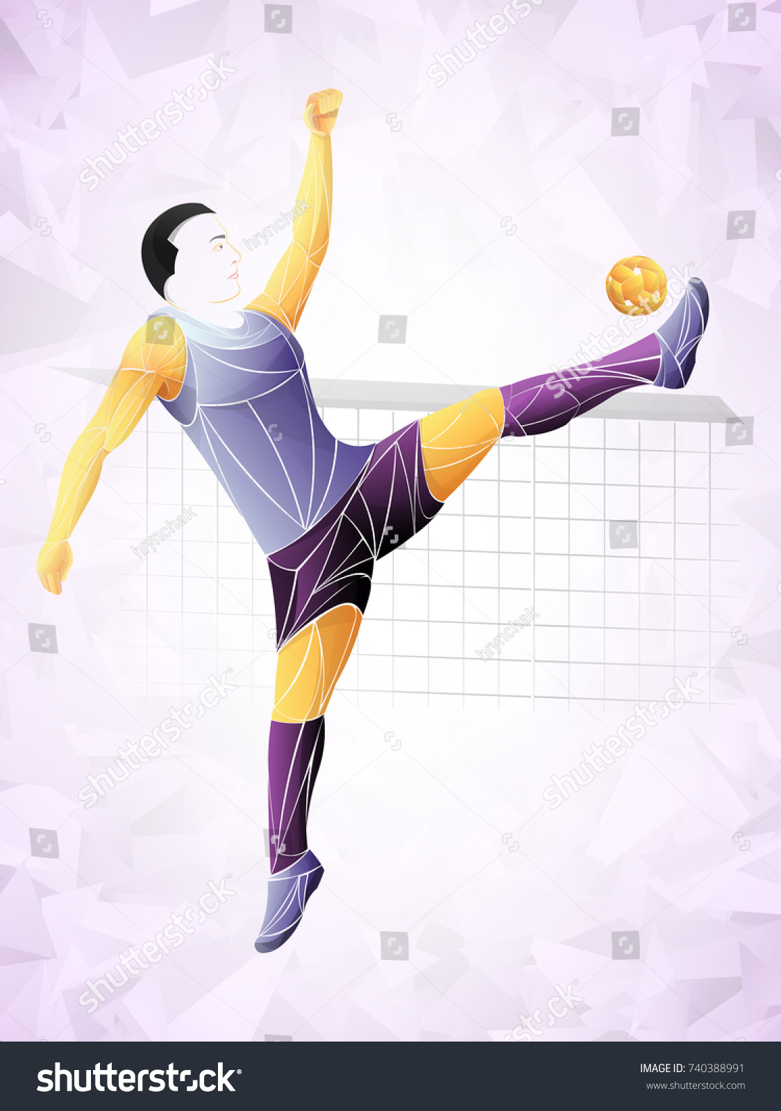 Geometric Athlete Player Sepacactrau Vector Stock Vector (Royalty Free ...