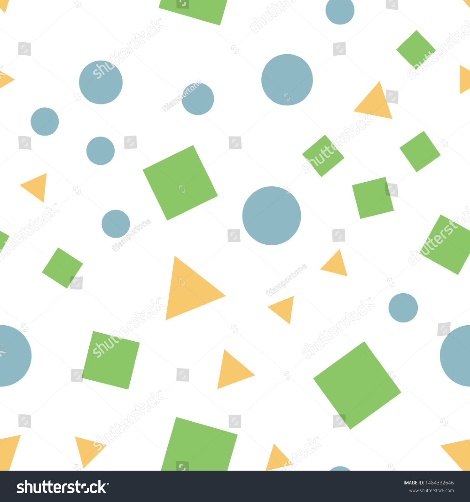 Geometric Basic Shapes Seamless Pattern Squares Stock Vector (Royalty ...