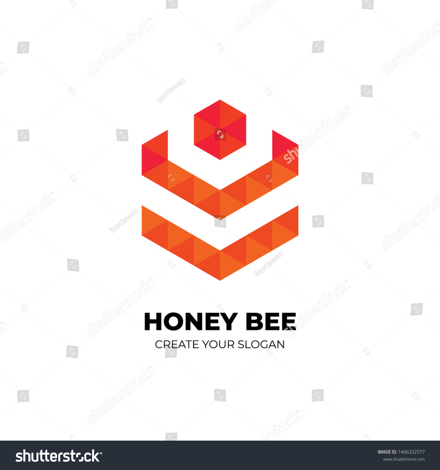Geometric Bee Logo Design Vector Orange Stock Vector (Royalty Free ...