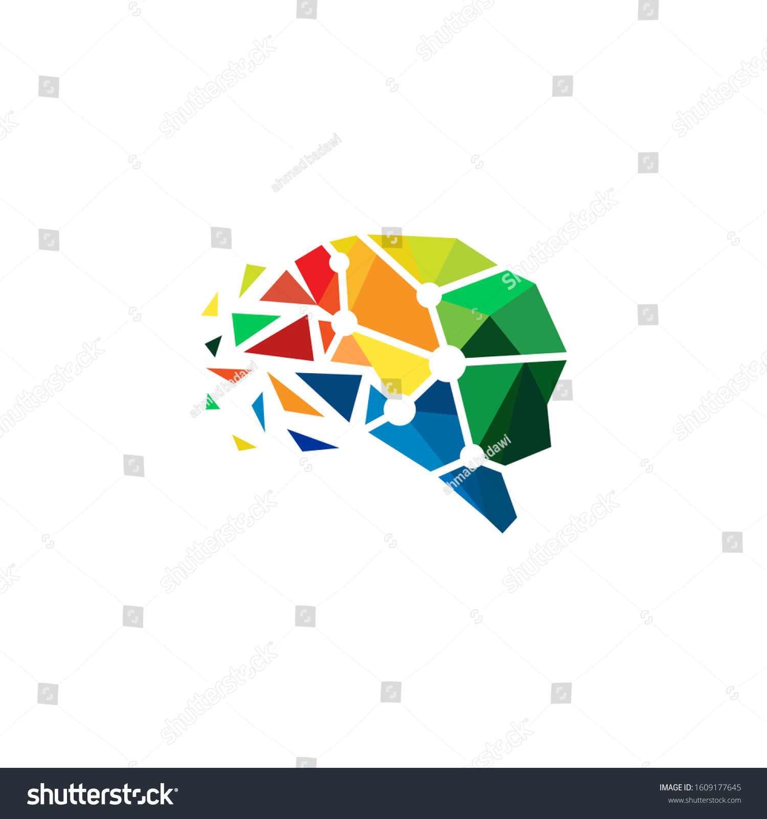 Geometric Brain Logos Vector Design Modern Stock Vector (Royalty Free ...
