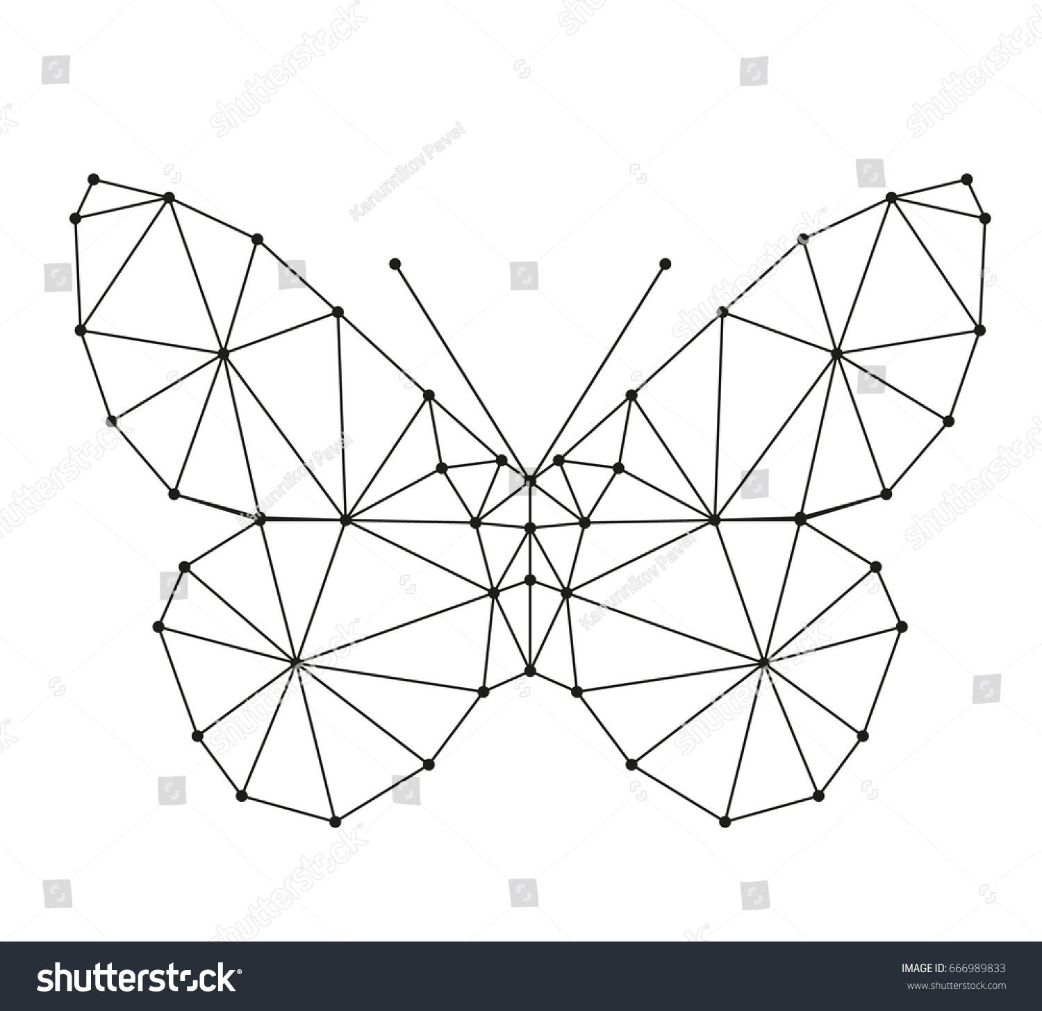 Geometric Butterfly Vector Illustration Stock Vector 666989833 ...
