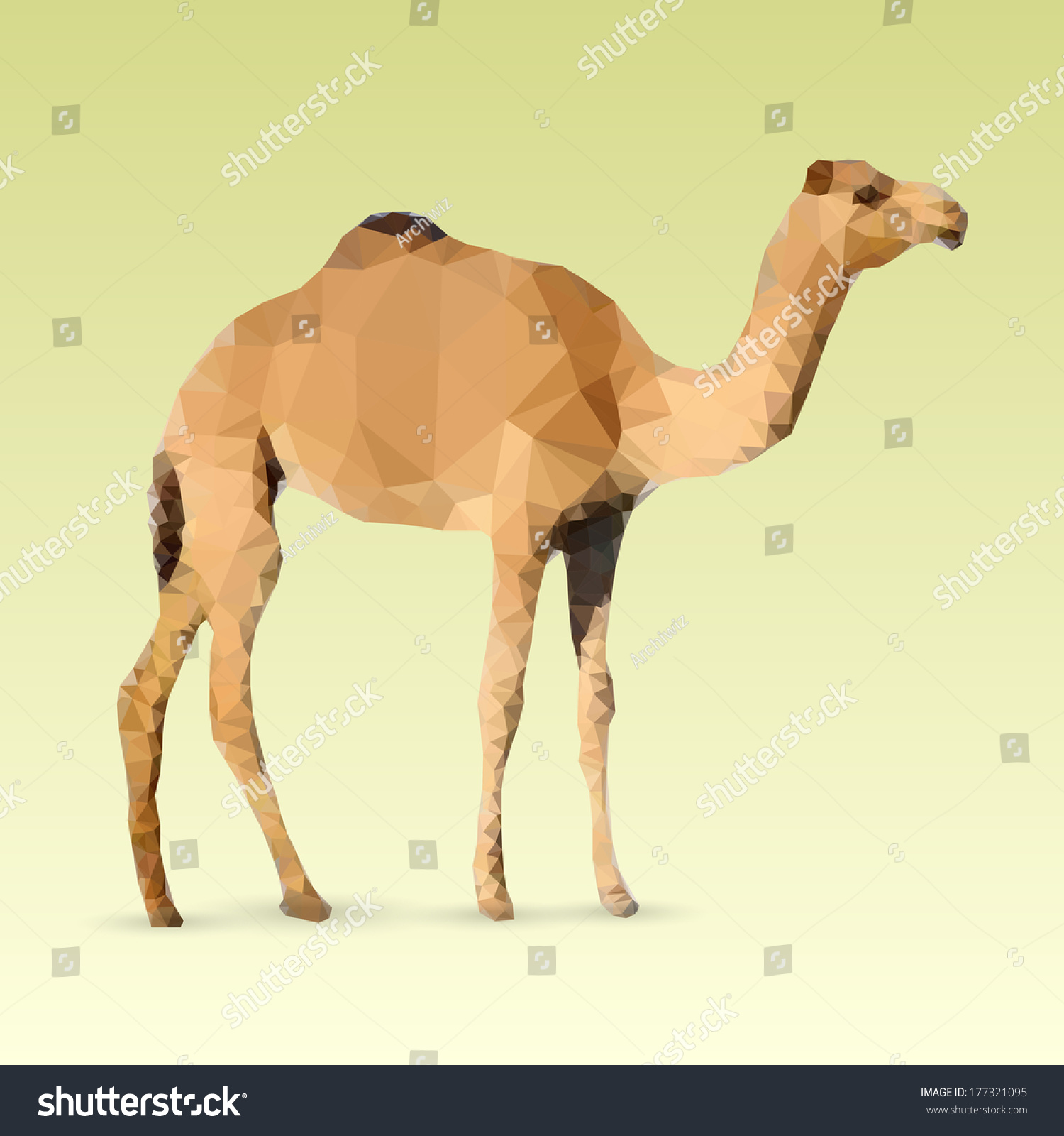 Geometric Camel Made Triangles Vector Polygonal Stock Vector (Royalty ...