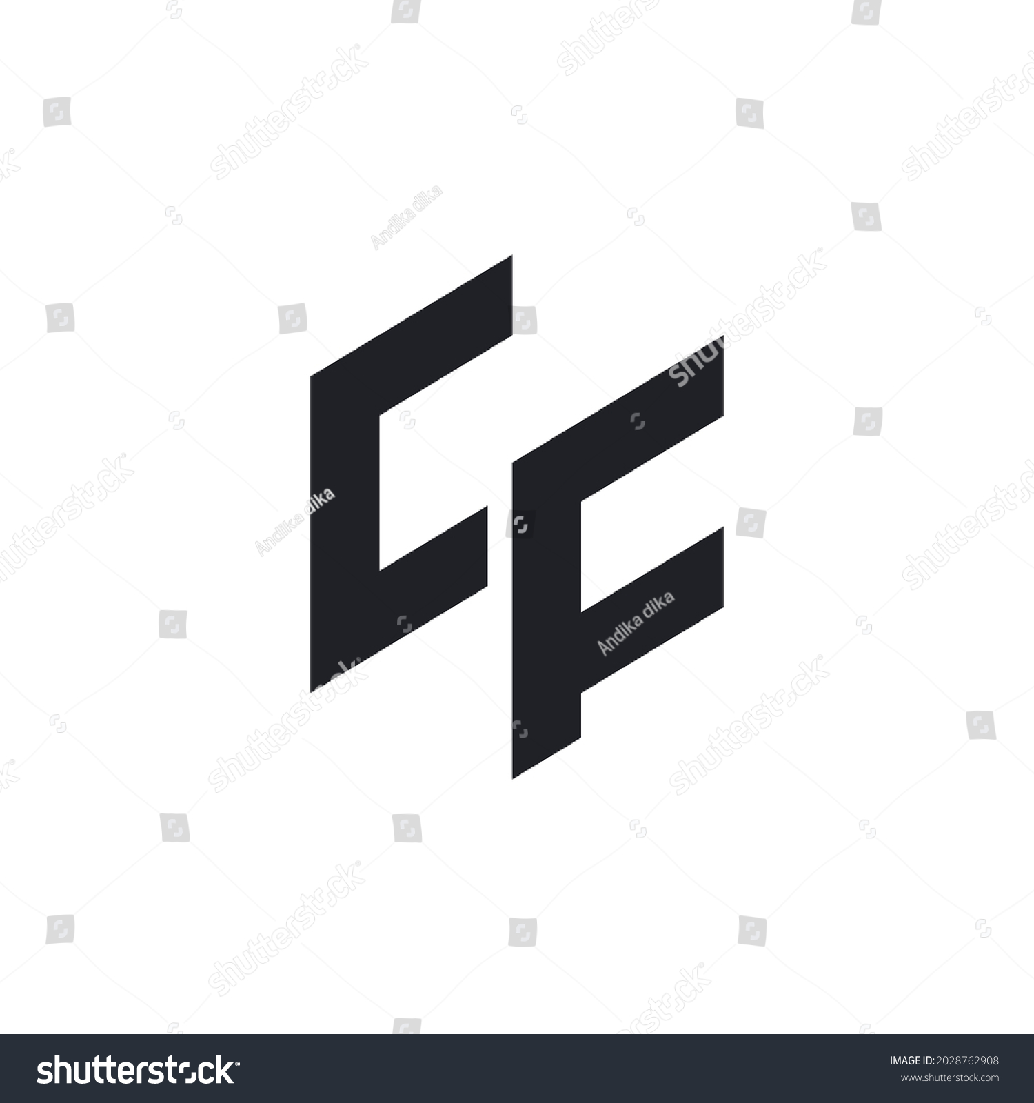 Geometric Cf Letter Mark Logo Stock Vector (Royalty Free) 2028762908 ...
