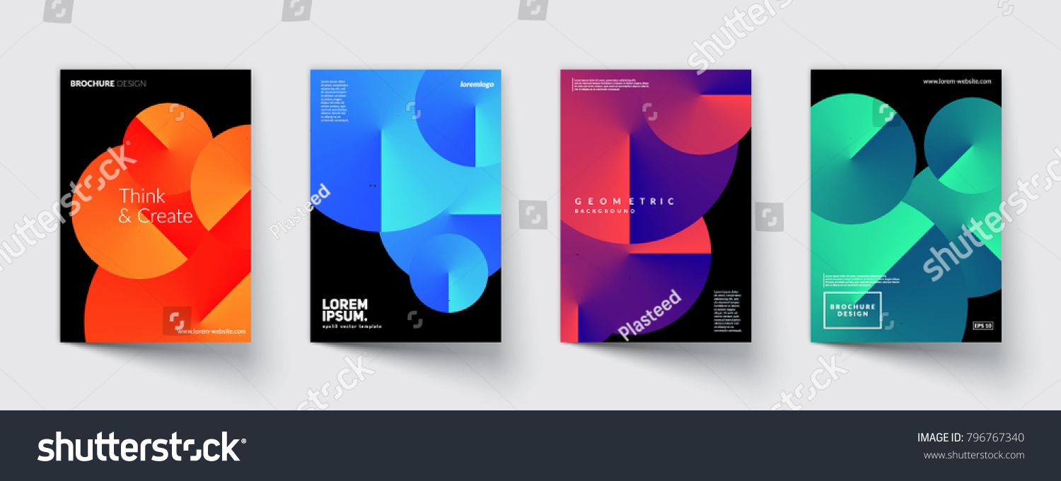 Geometric Covers Set Round Gradient Shapes Stock Vector (Royalty Free ...