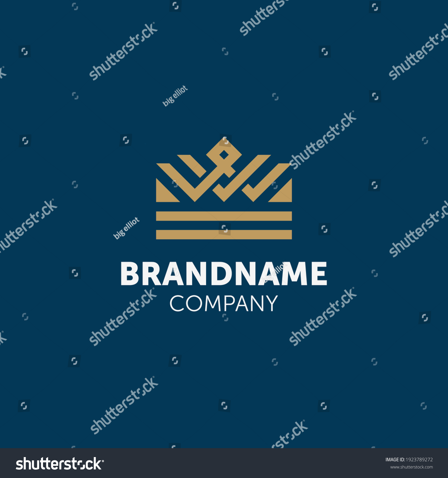 Geometric Crown Logo Design Stock Vector (Royalty Free) 1923789272
